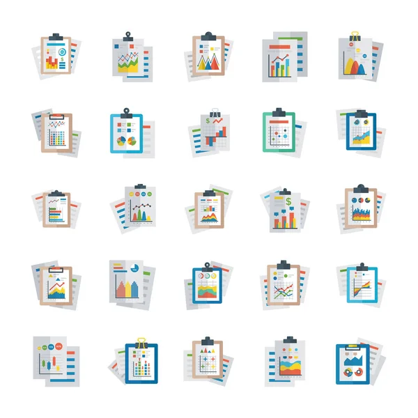 Business Data Graph Charts Icon Set Stock Vector by ©prosymbols 216437504