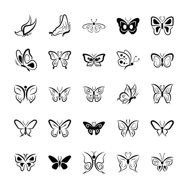 Butterfly Symbols Vector Icons Pack Stock Vector by ©prosymbols 235451190