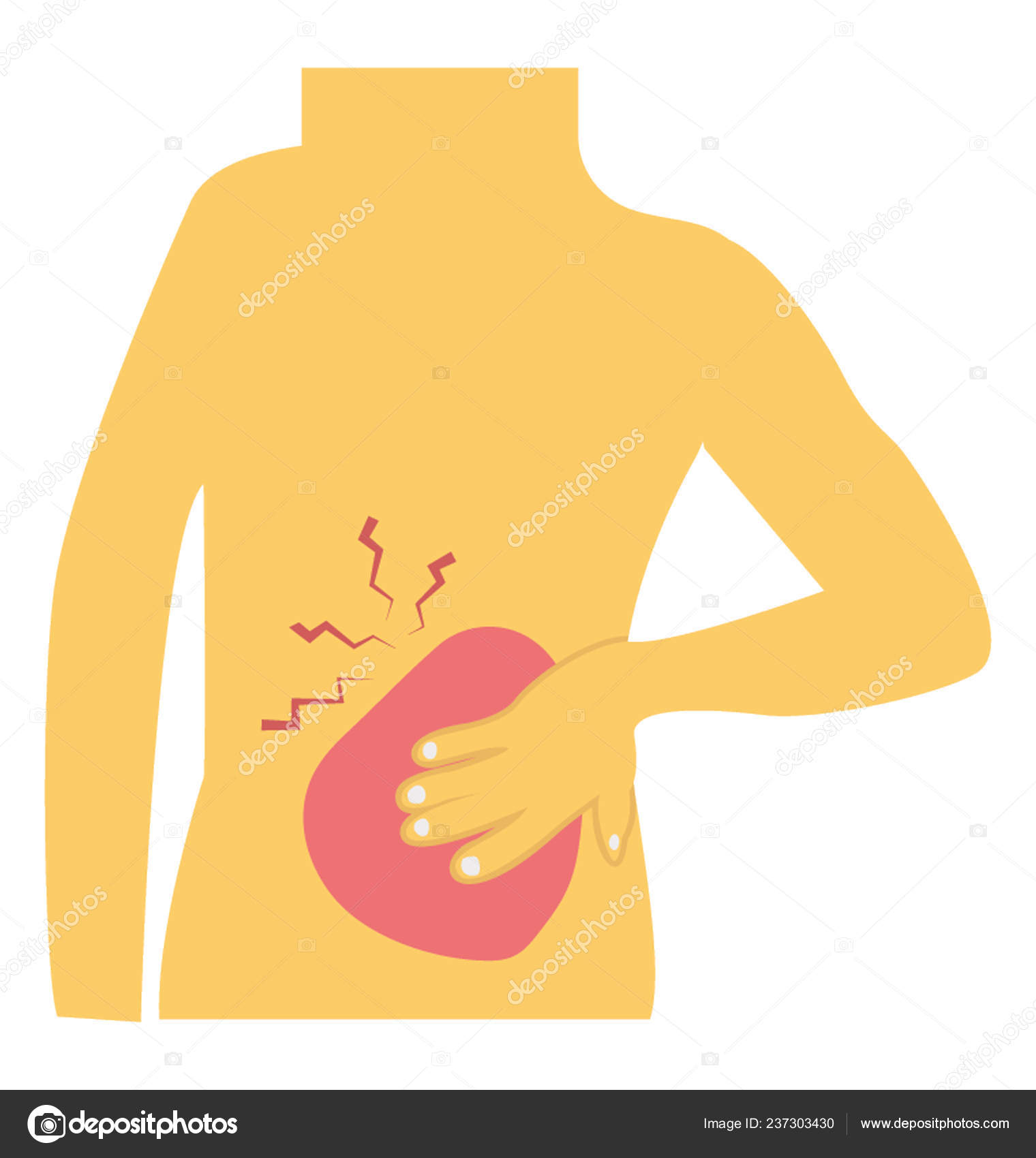 Sore Back Injury Flat Icon Design Stock Vector by ©prosymbols 237303430