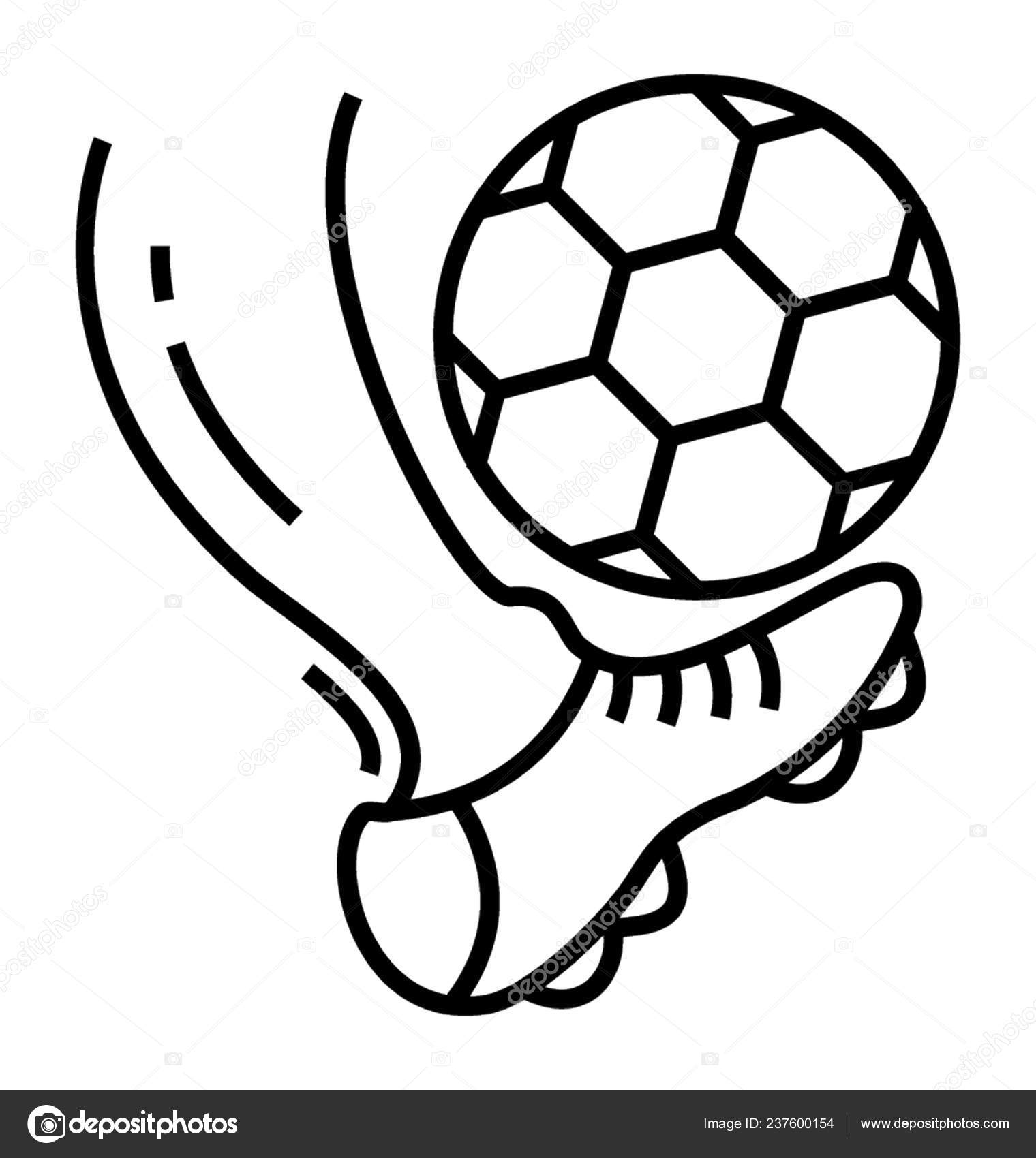 Foot Kicking Soccer Ball Icon