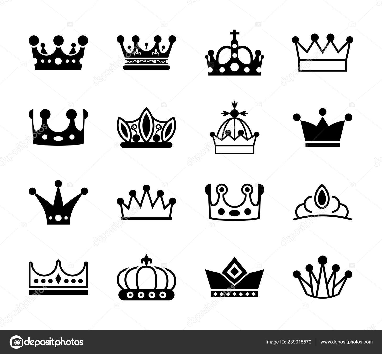 Crown Symbols Elements Pack Stock Vector Image by ©prosymbols #239015570