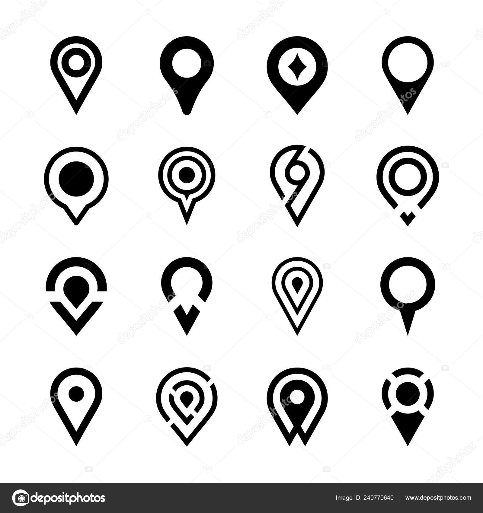Location Symbols Icons Pack Stock Vector Image by ©prosymbols #240770640