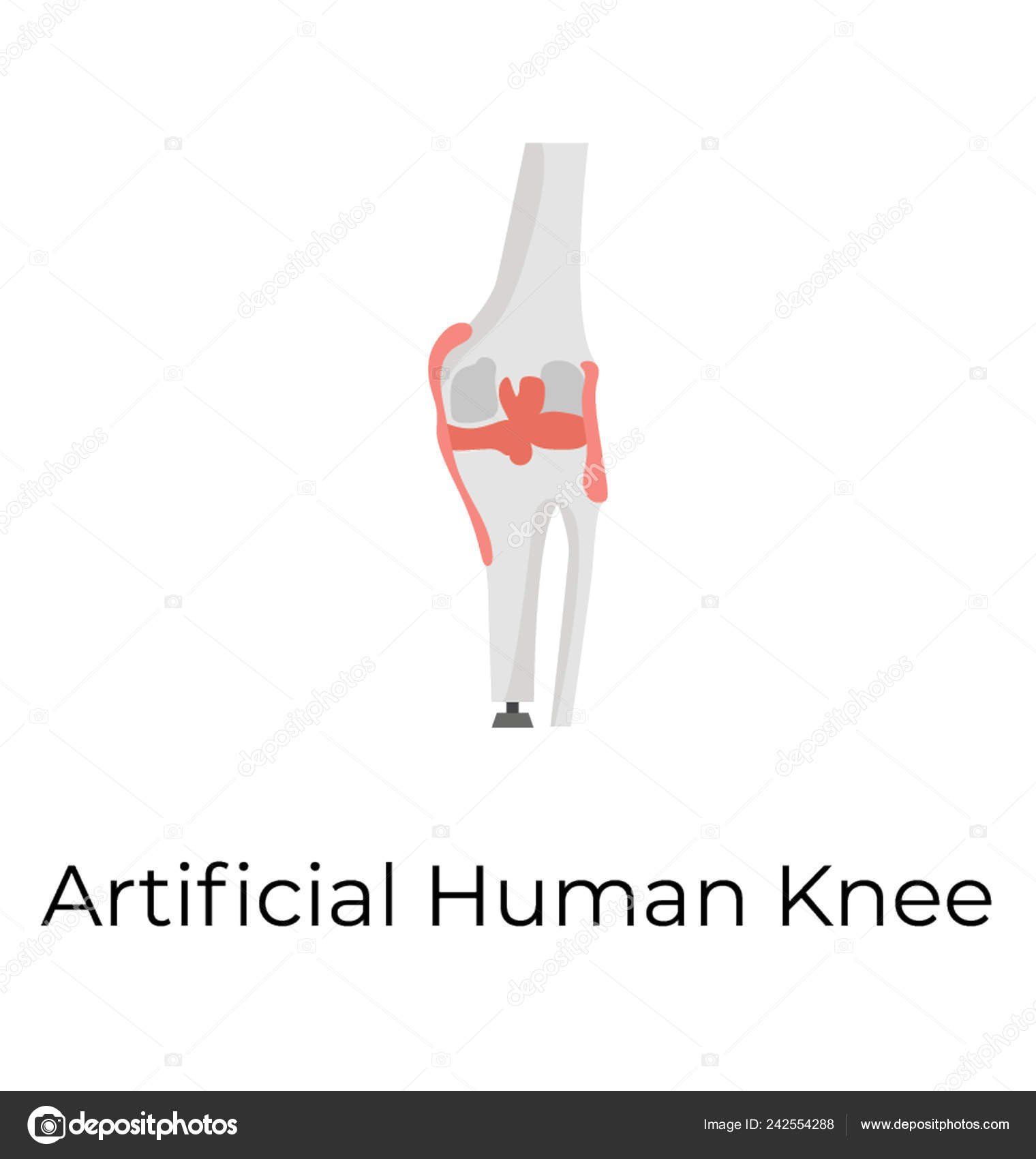 Prosthetic Knee Artificial Replacement Flat Vector Icon Stock Vector ...