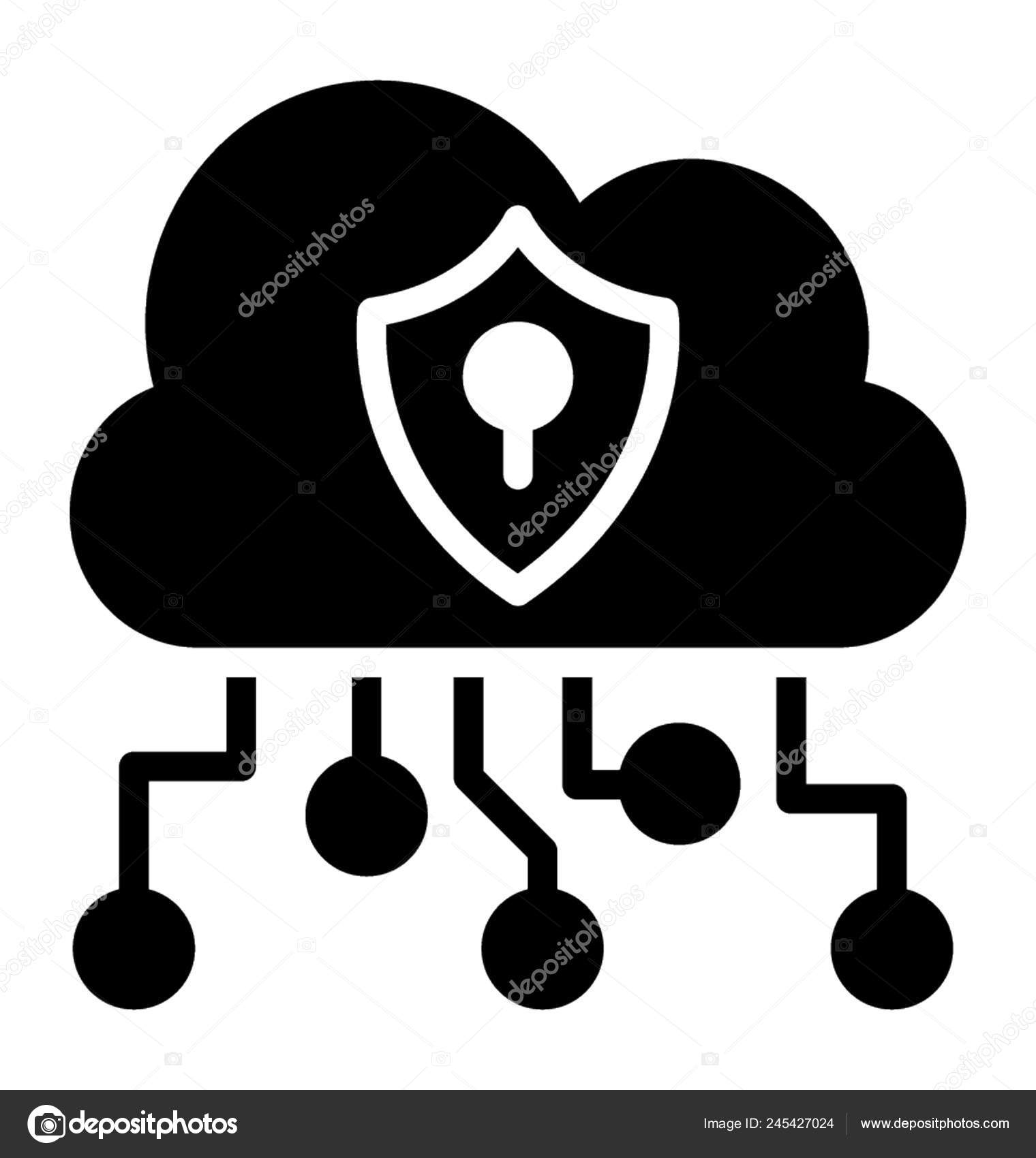 Data Protection Cloud Security Solid Icon Stock Vector Image by ...