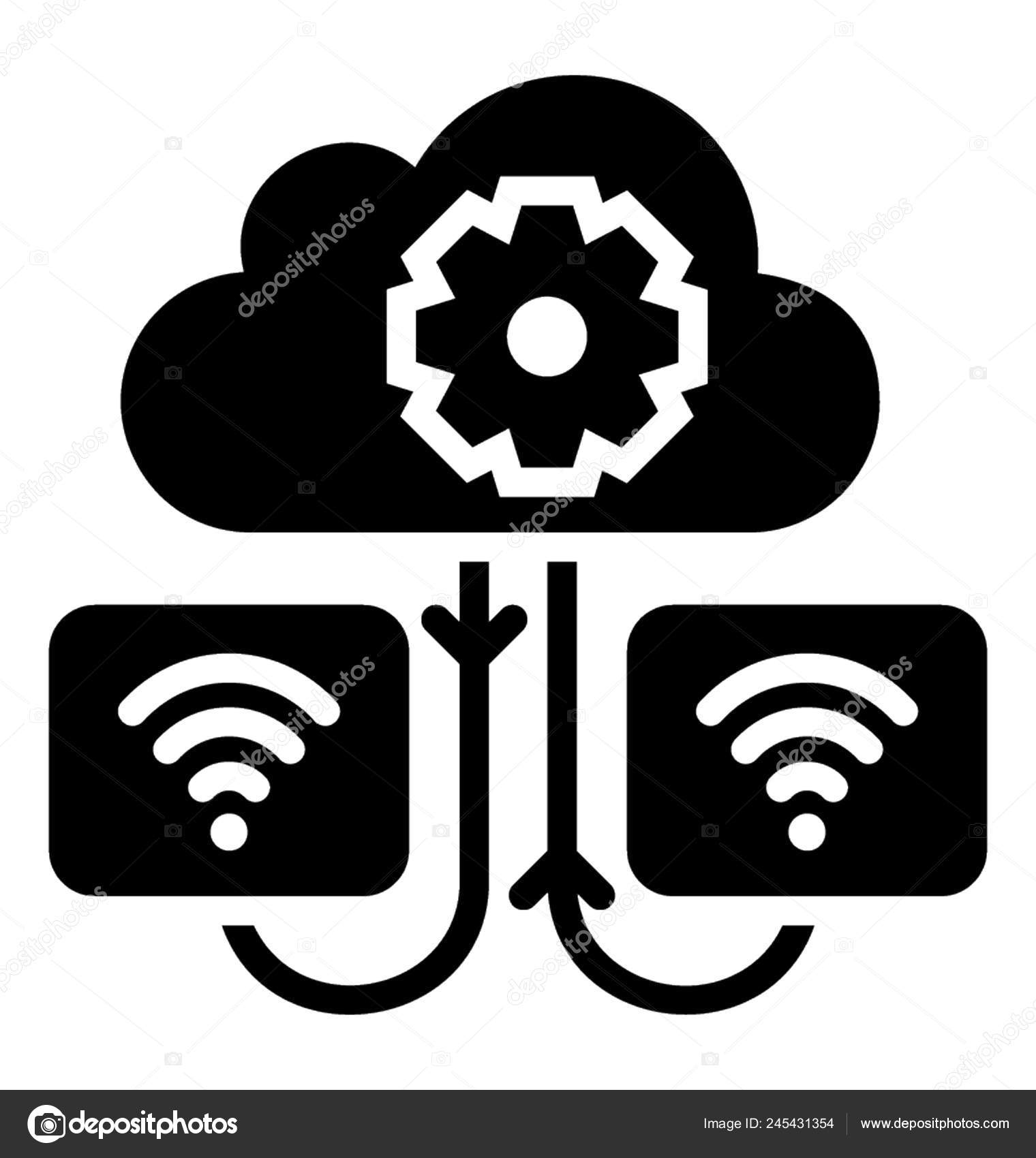 Cloud Configurations Network Settings Glyph Icon Stock Vector Image by ©prosymbols #245431354