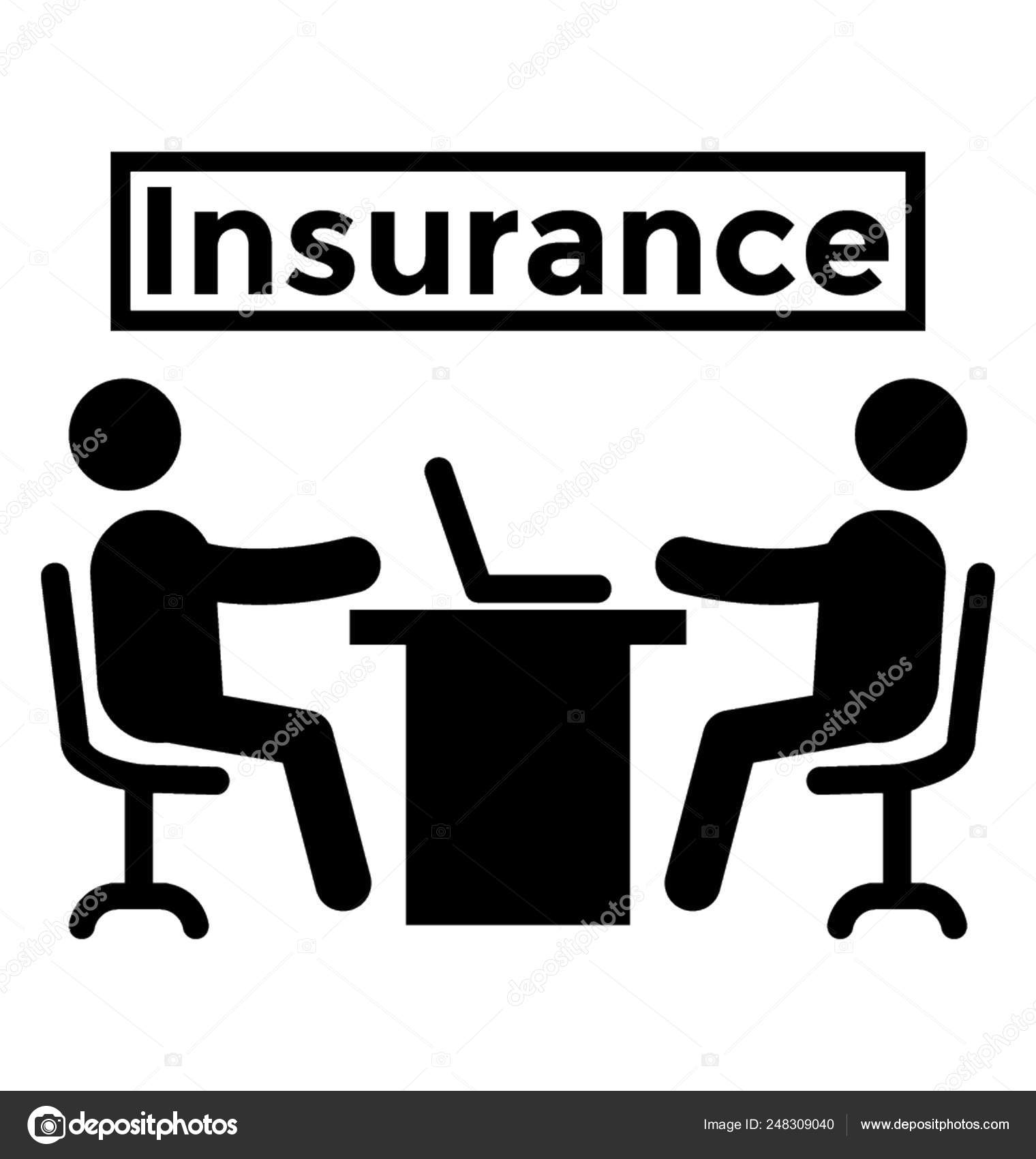 Insurance Discussion Pictogram Ideology Design Stock Vector by ...