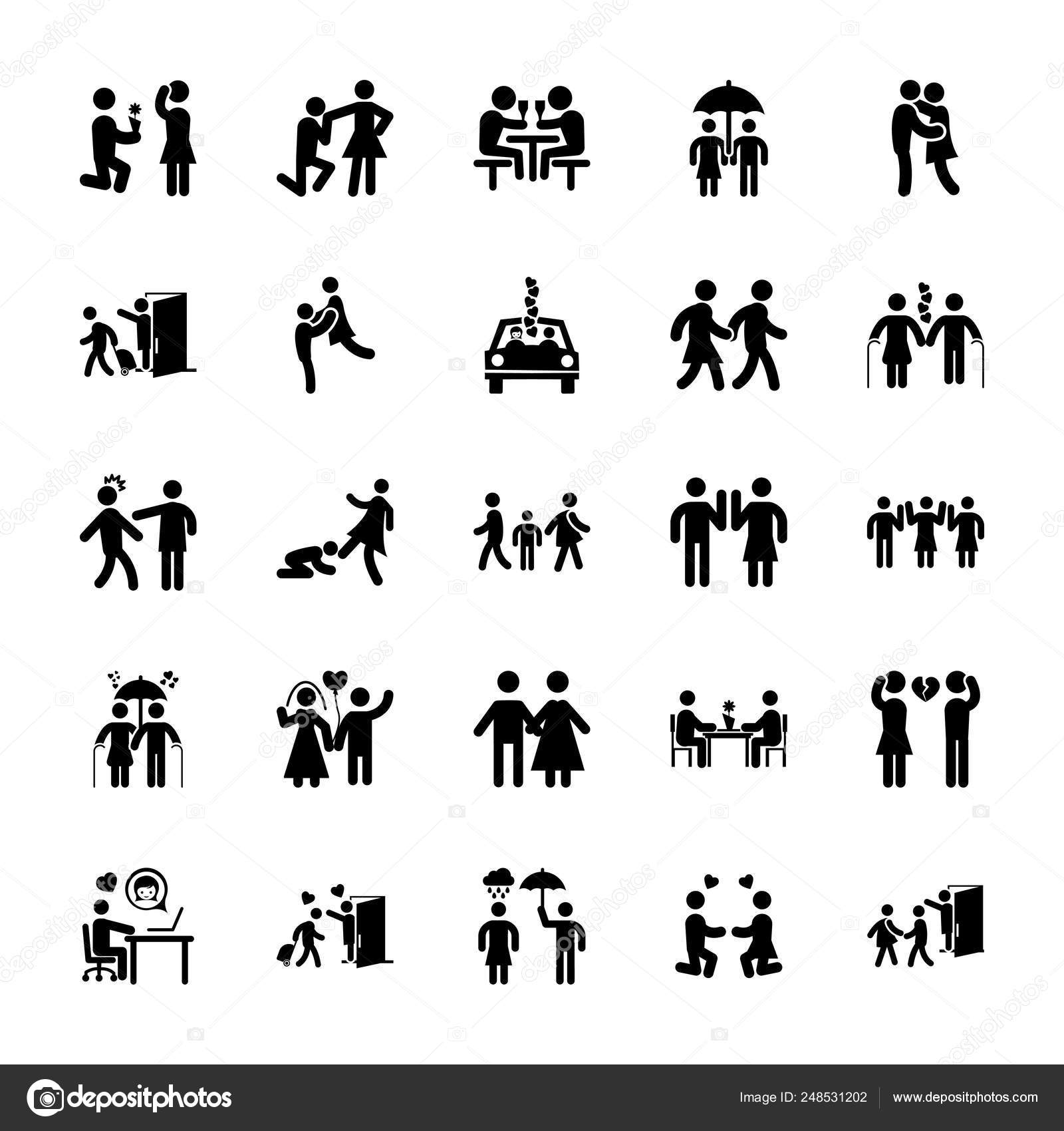 Set Pictogramas Historia Amor Vector de stock por ©prosymbols 248531202