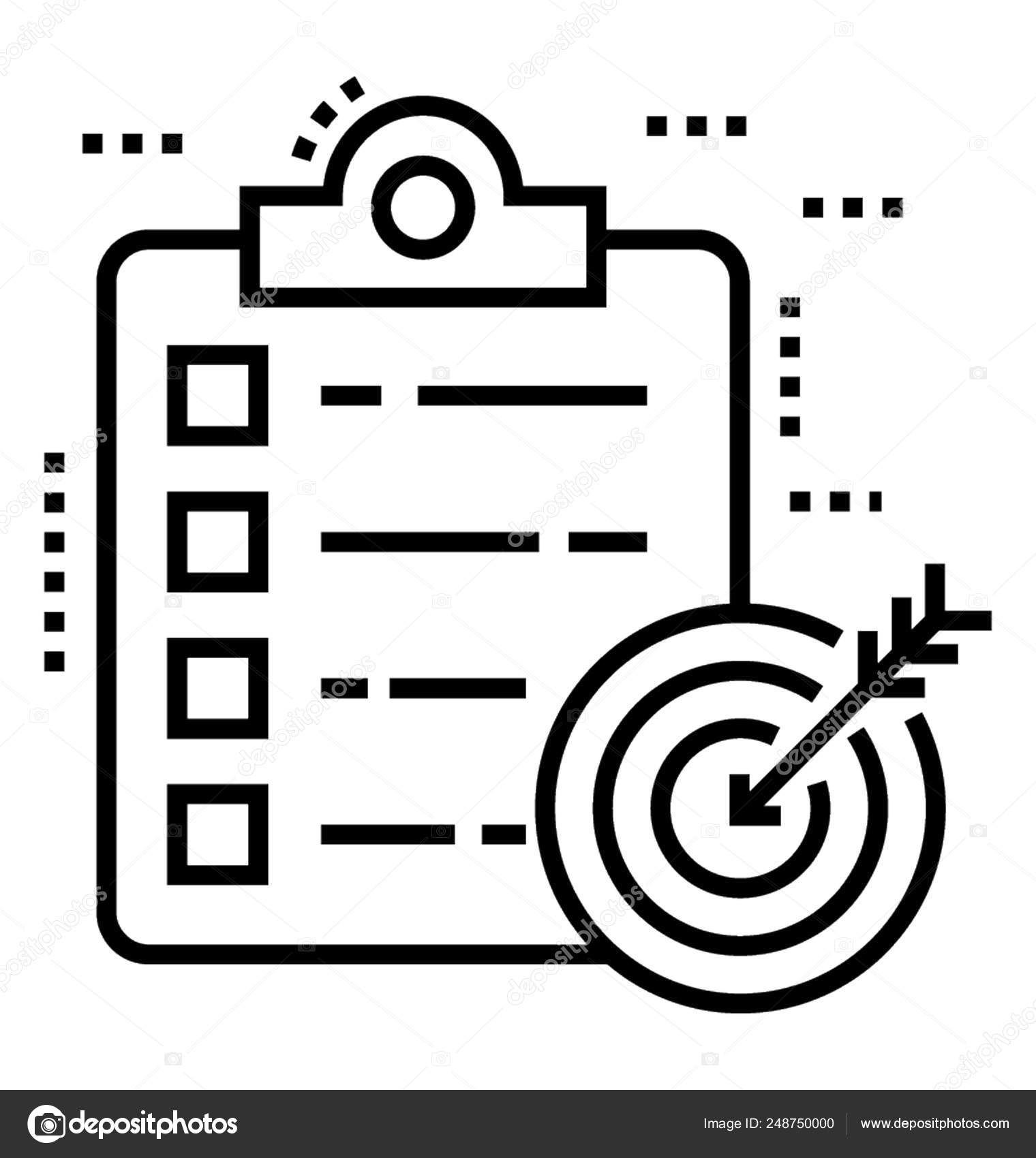 Line Vector Target List Icon Stock Vector by ©prosymbols 248750000