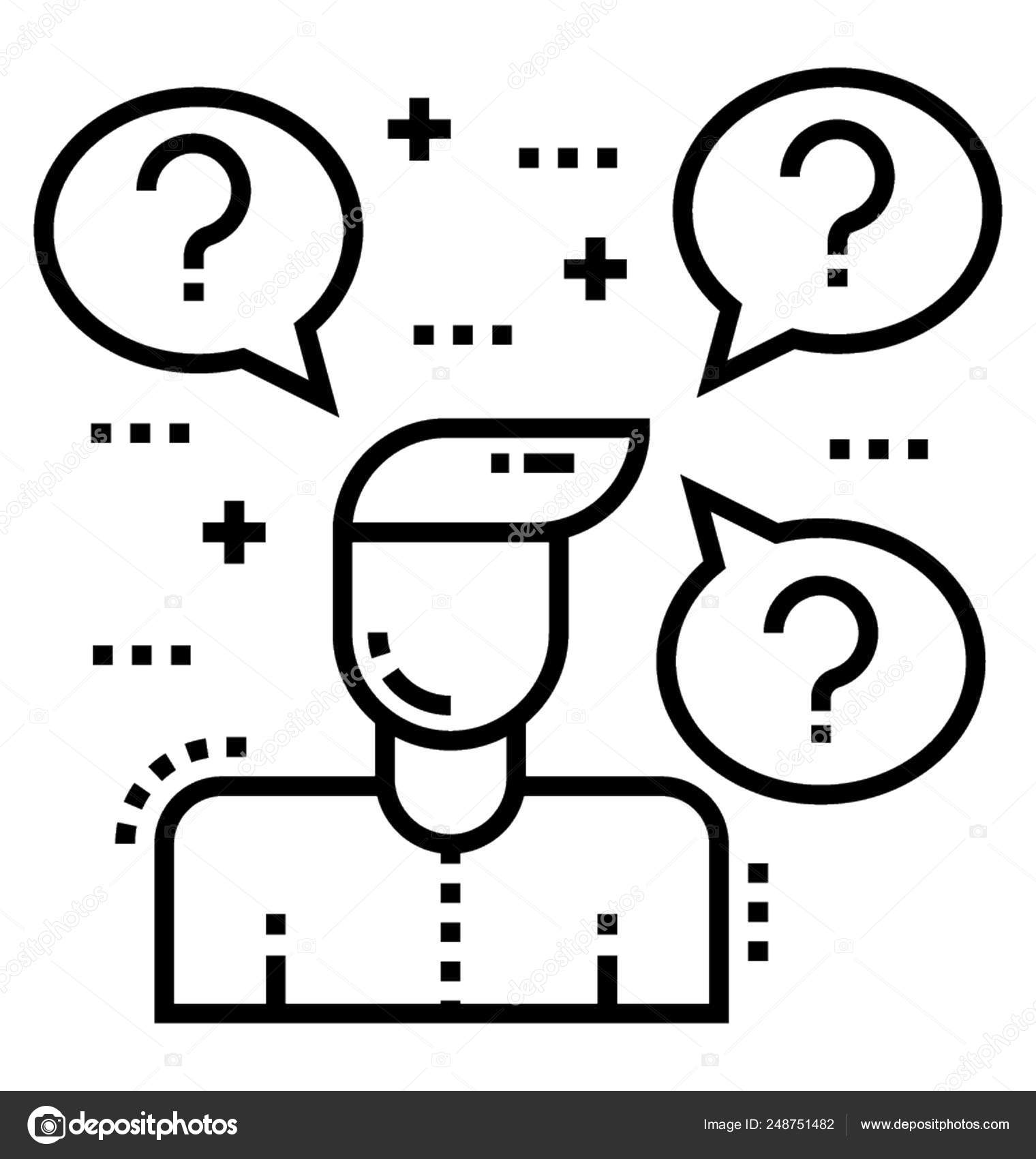 Confused Person Icon Line Vector Stock Vector by ©prosymbols 248751482