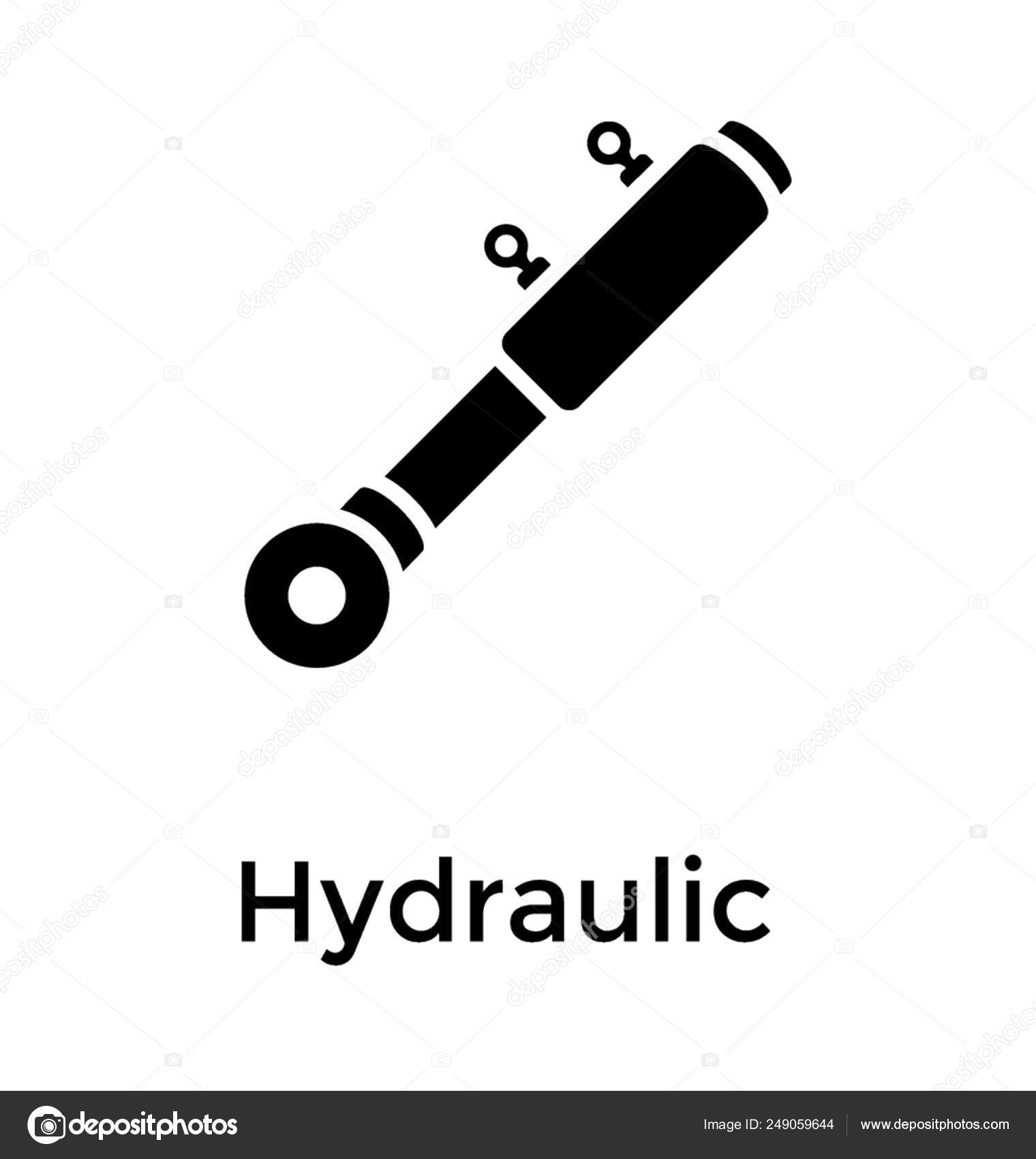 Hydraulic Cylinder Solid Icon Vector Stock Vector by ©prosymbols 249059644