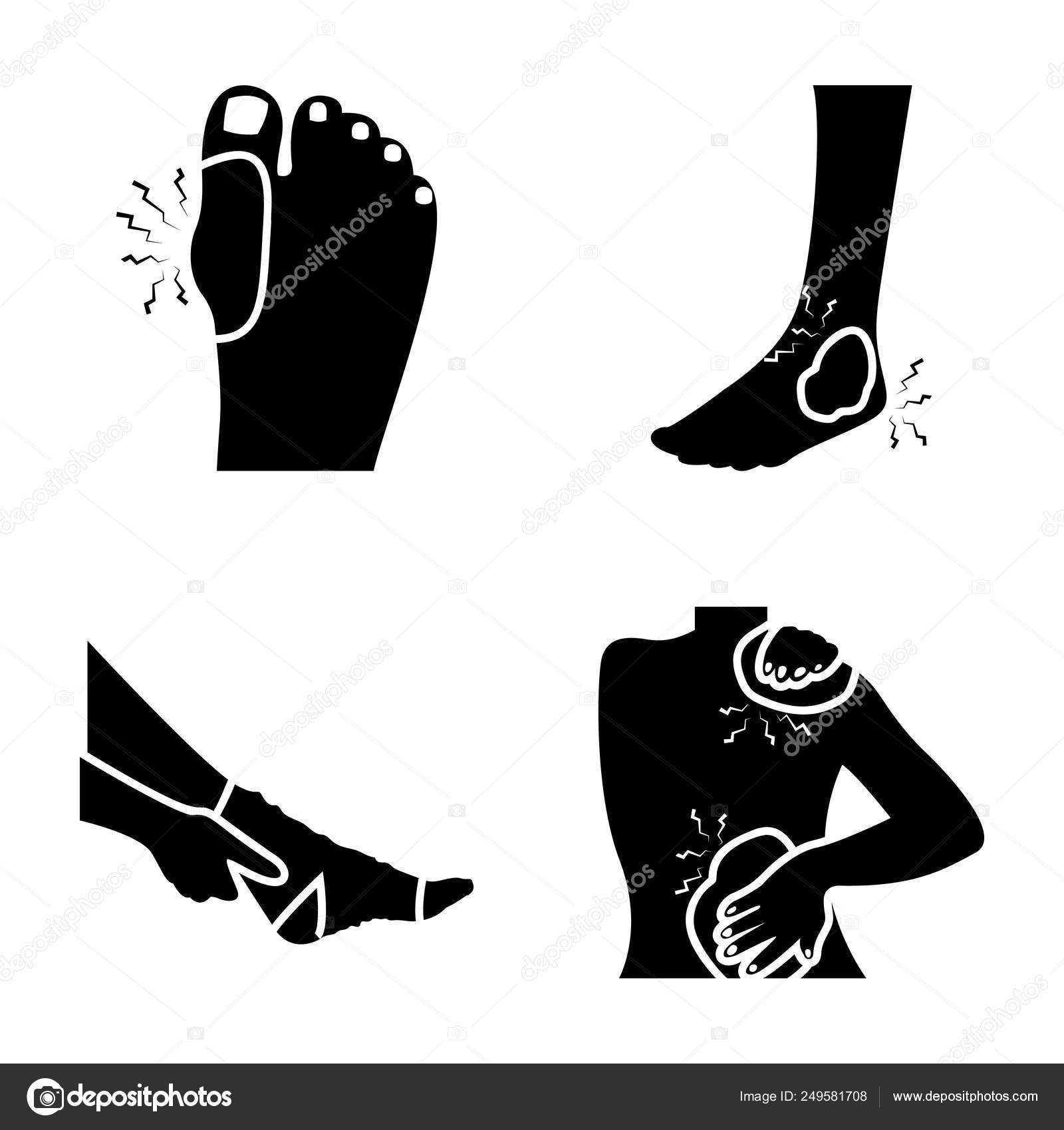 Human Physical Injury Glyph Icons Pack — Stock Vector © prosymbols ...