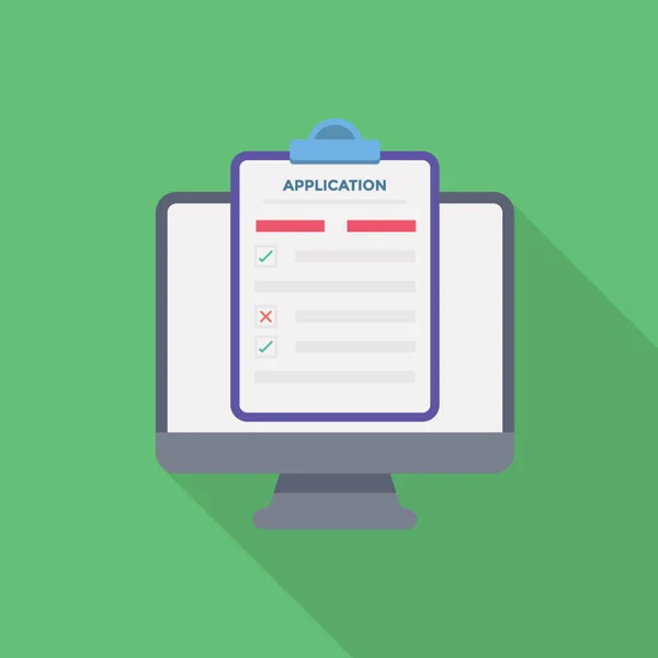 Flat Online Application Form Icon Vector Stock Vector Image by ...