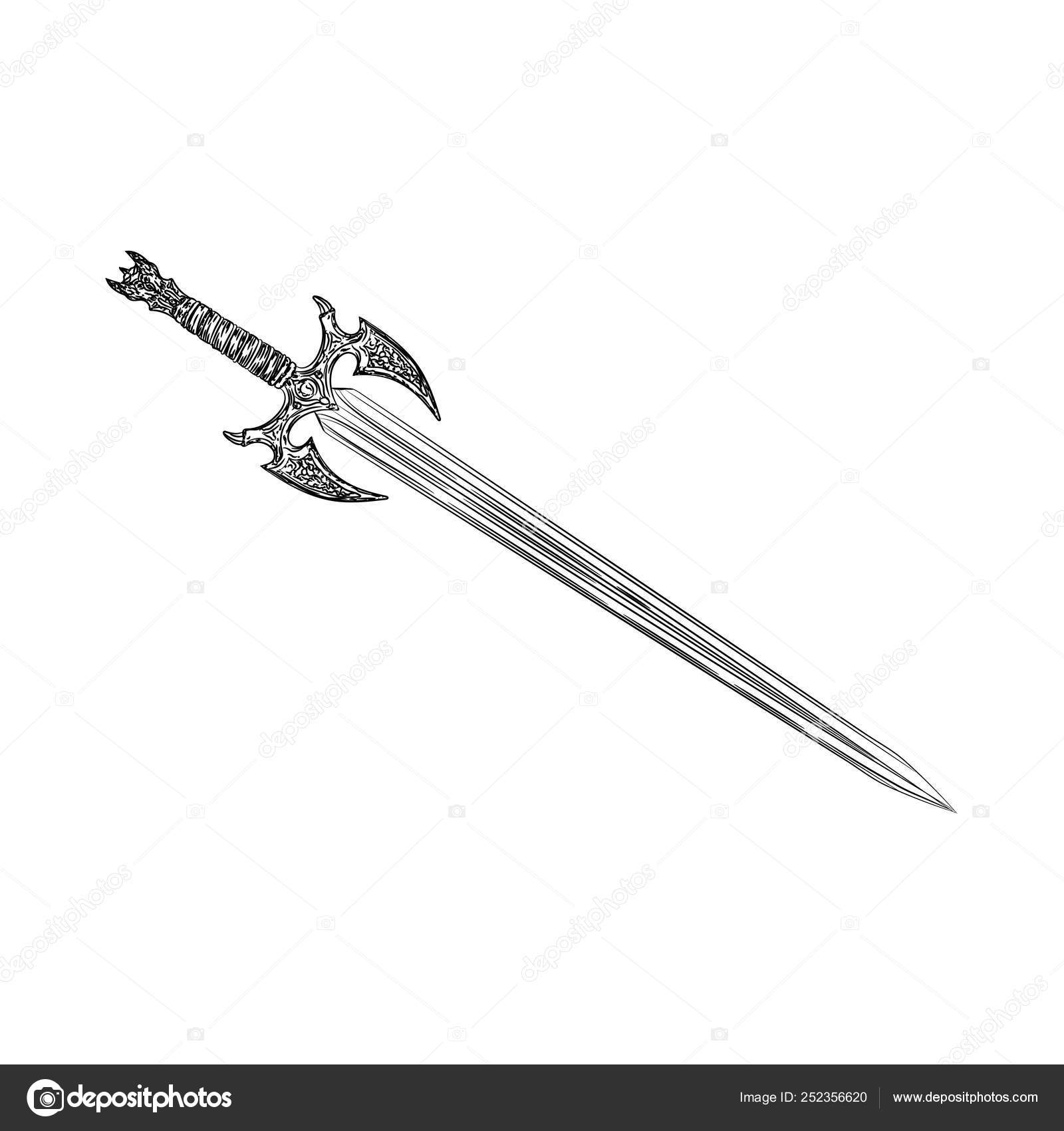 Sword Illustration Antique Style Stock Vector by ©prosymbols 252356620