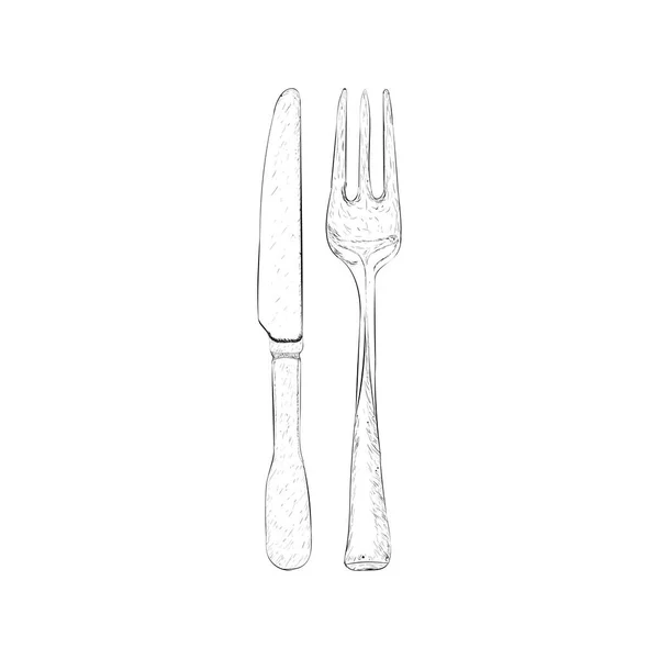 Hand Drawn Fork Knife Doodles Sketch Style Icons Decoration Element ⬇ ...