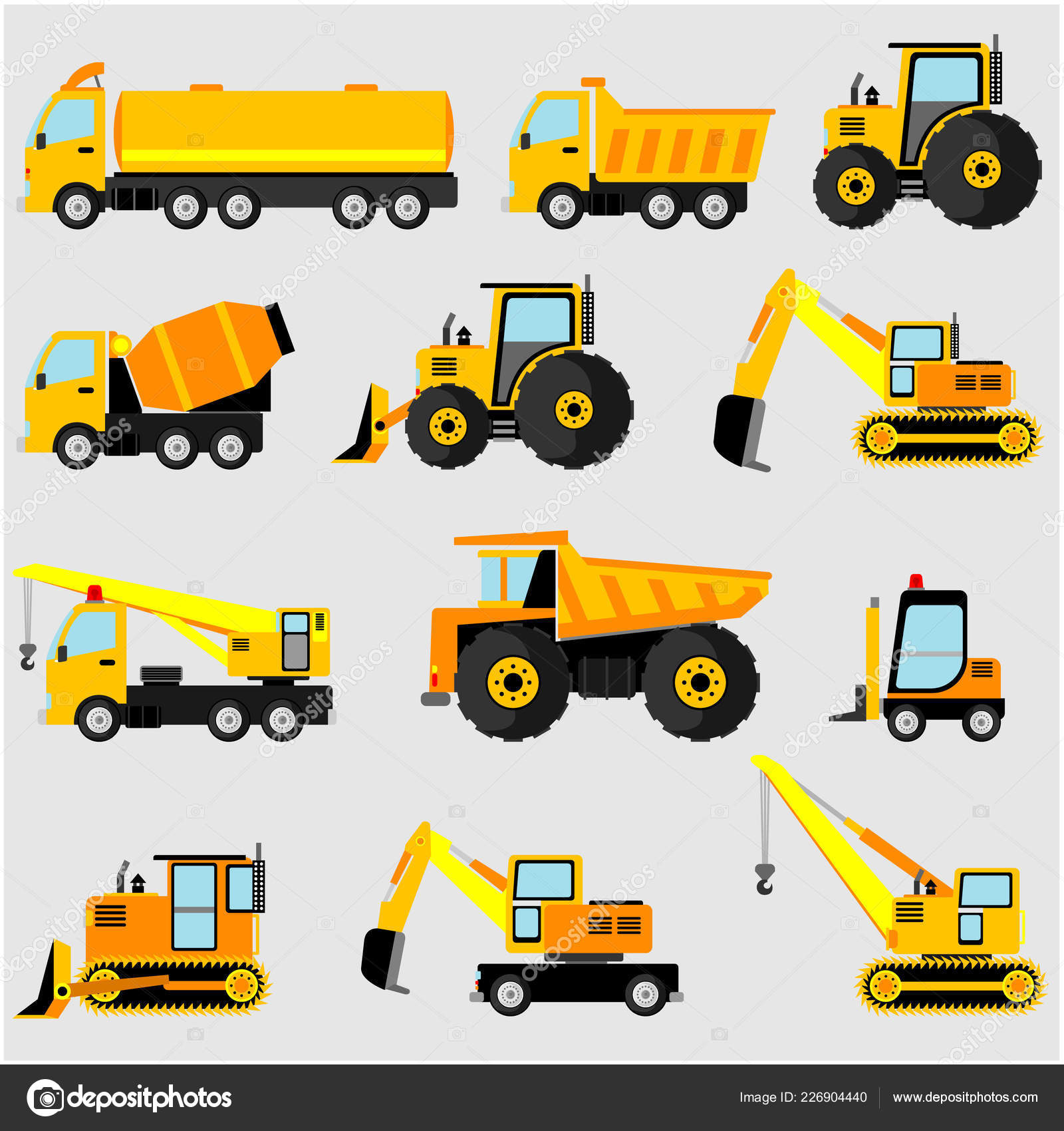 Illustration Various Heavy Vehicles Development Stock Vector by ...