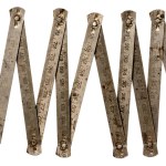 Old Dirty Folding Carpenter's Ruler Light Grey Background Stock Photo ...