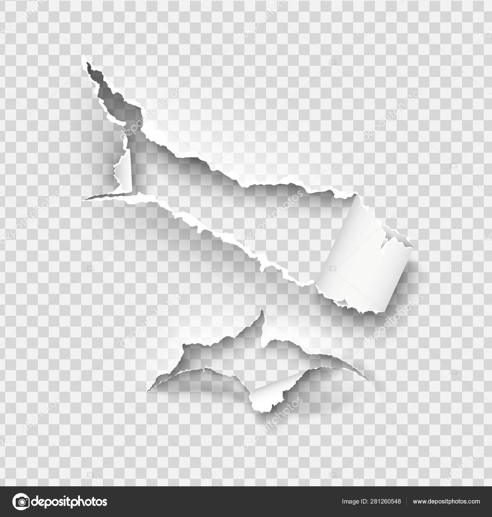 Torn ripped paper vector template, sides with ripped edges on re Stock ...