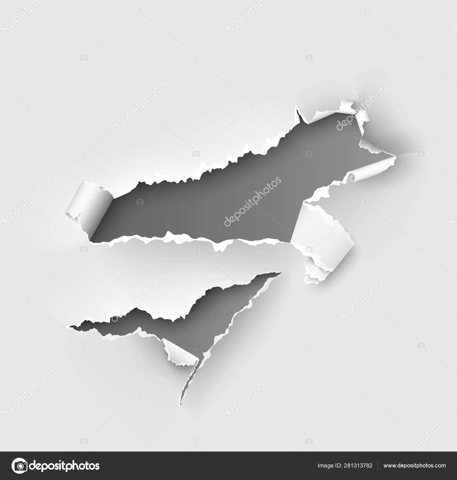 Torn ripped paper vector template, sides with ripped edges on re Stock ...