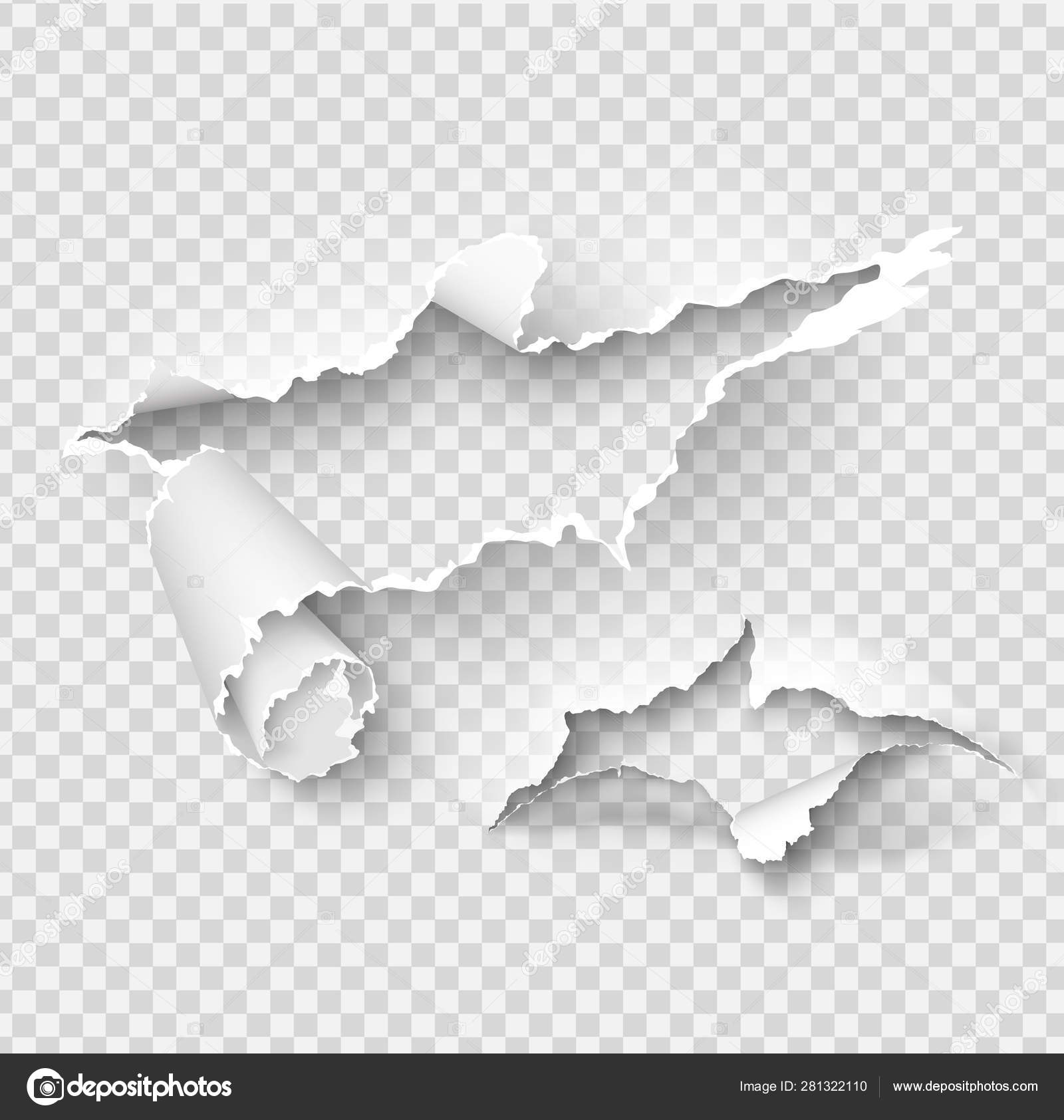 Torn ripped paper vector template, sides with ripped edges on re Stock ...