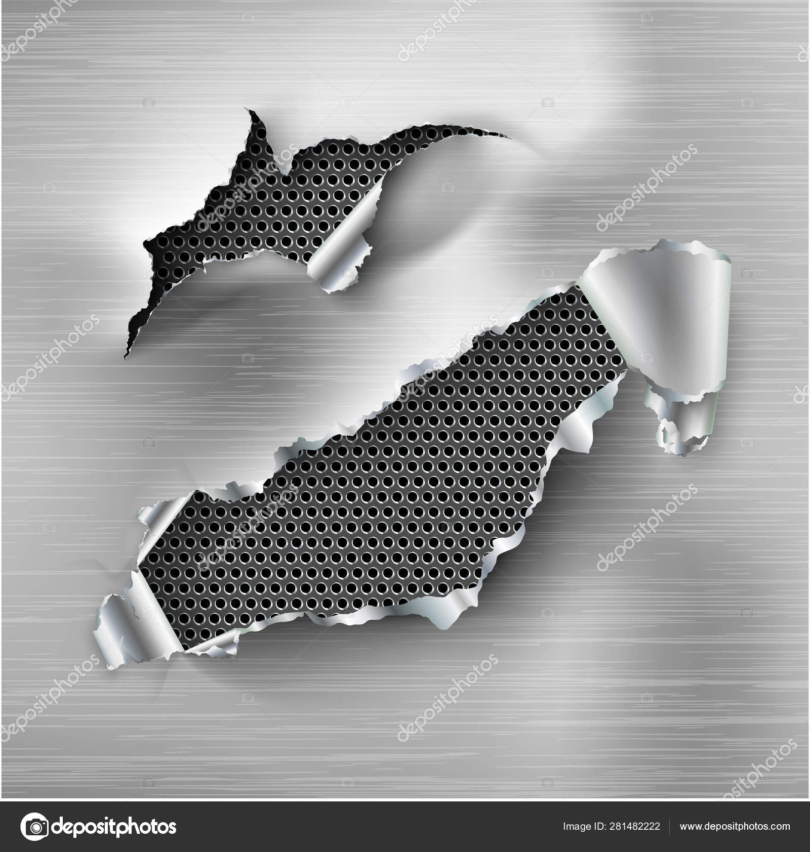 Torn ripped steel vector template, sides with ripped metal Stock Vector ...