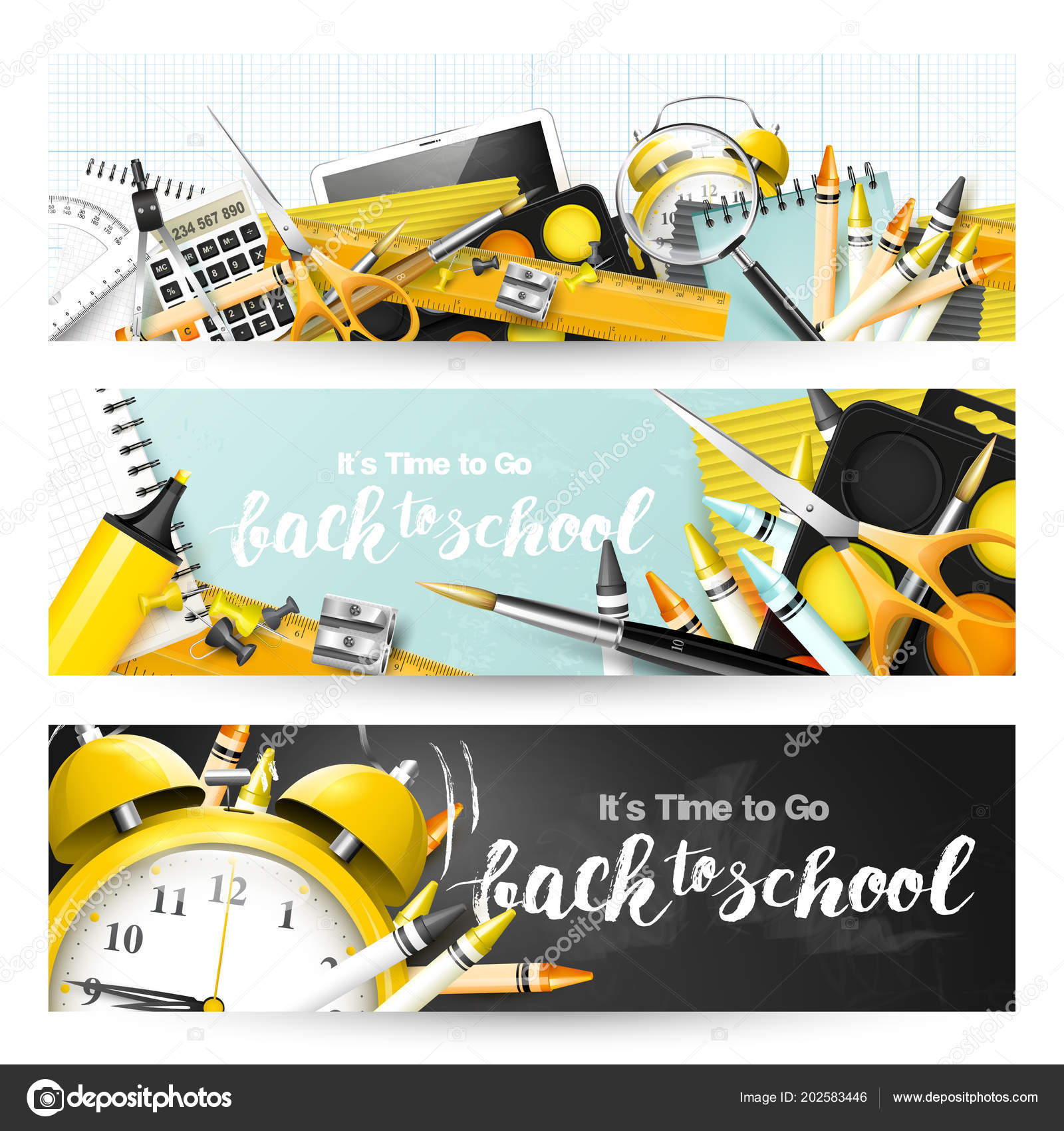 Trendy Design Headers Back School Brush Lettering School Accessories ...