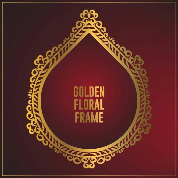 Luxury golden floral ornament frame design. Gold frame background ...