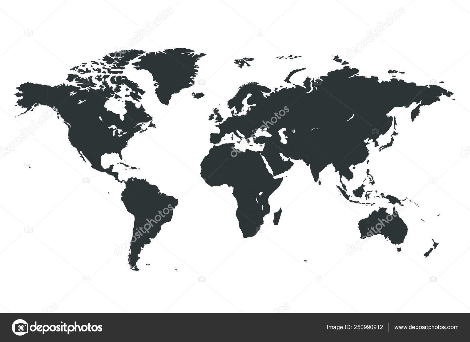 Black Detailed World Map Vector Stock Vector Image by ©arsyadnote ...