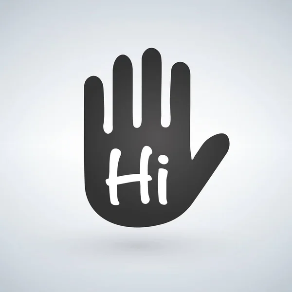 Waving hand with hi sign. Greeting sign. Hello symbol. Give five icon ...