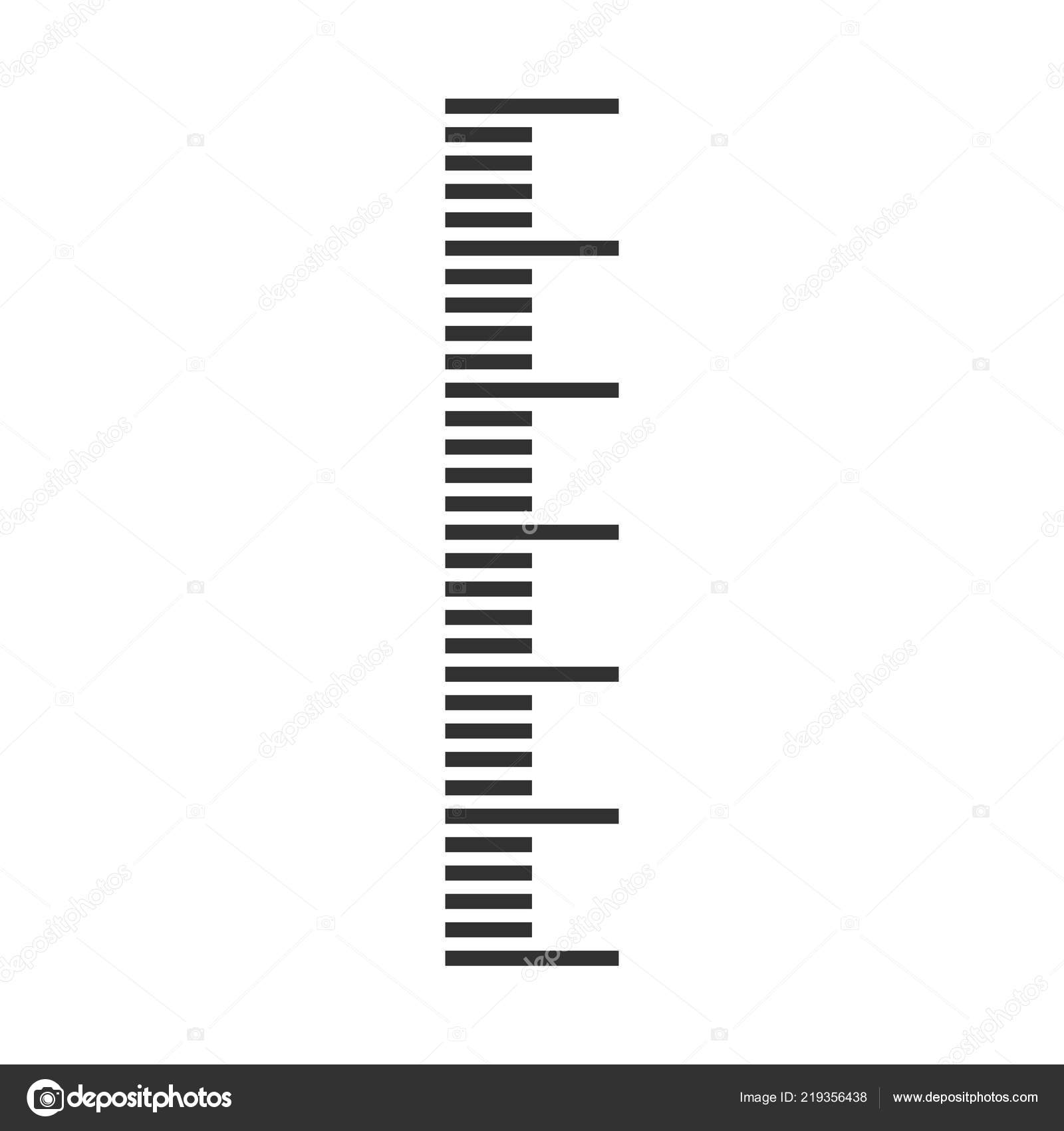 Measuring scale, markup for rulers in vertical position. Vector ...