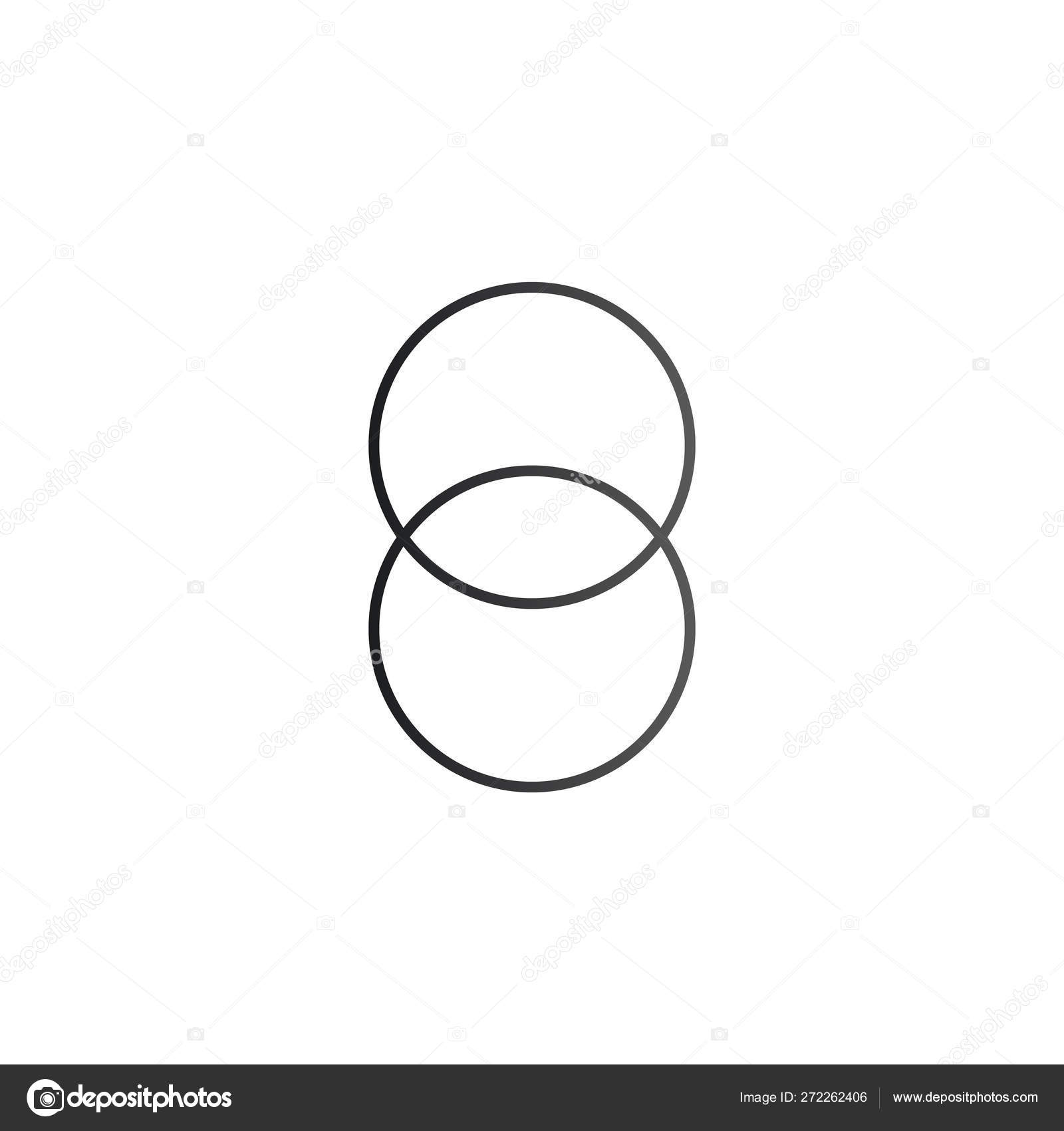 Dos círculos superpuestos infografía. Plantilla para diagrama, gráfico ...