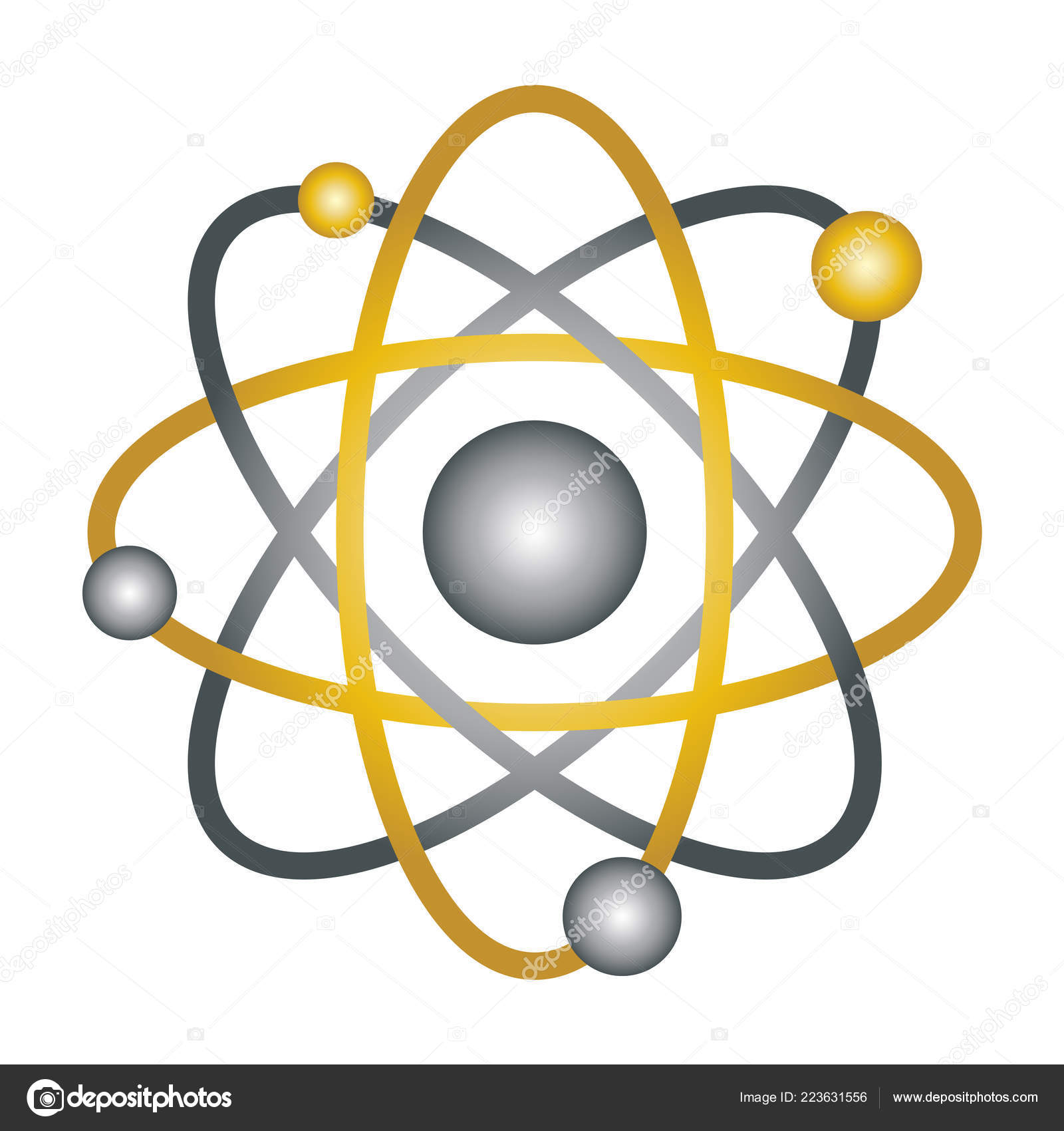 Atom Sign Isolated White Background Atom Symbol Chemistry Science ...
