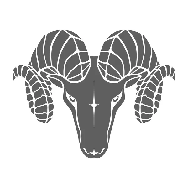 Icon Aries Symbol Argali Black Sign Head Ram Isolated White Stock ...