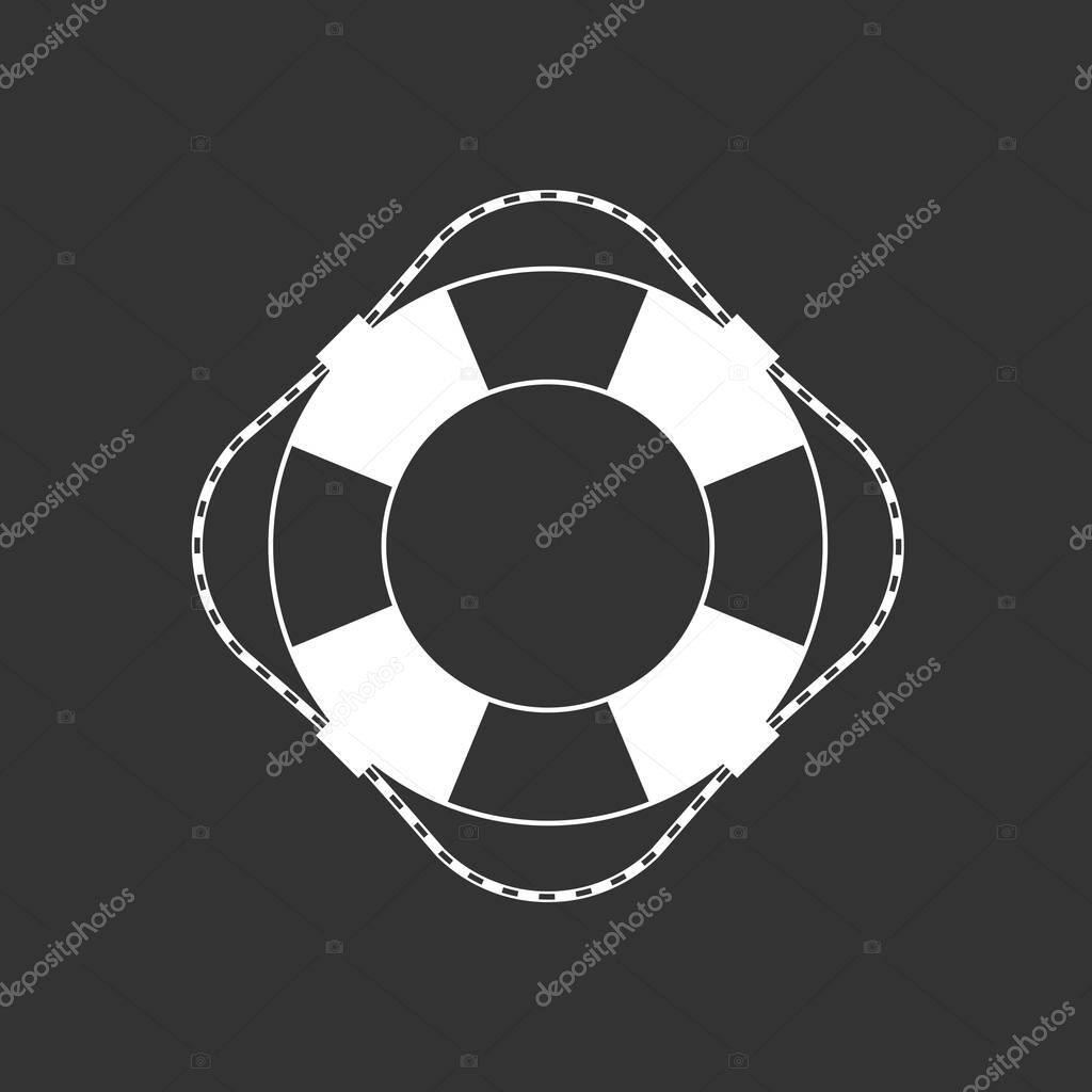 Icono gráfico de Lifebuoy. Señal de boya salvavidas aislada sobre fondo ...
