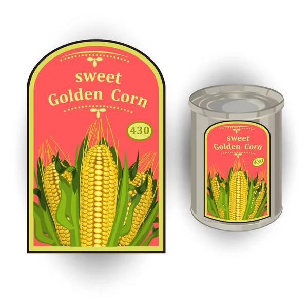Vector Set Tin Cans Various Labels Sweet Corn Samples Label Stock ...