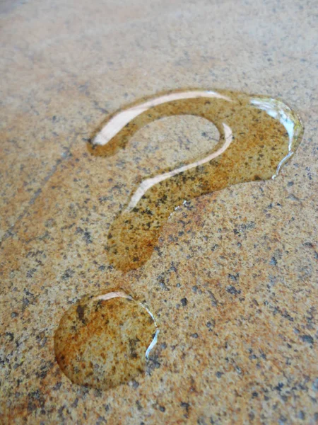 Question mark spontaneous water handwriting calligraphy. Artistic and ...