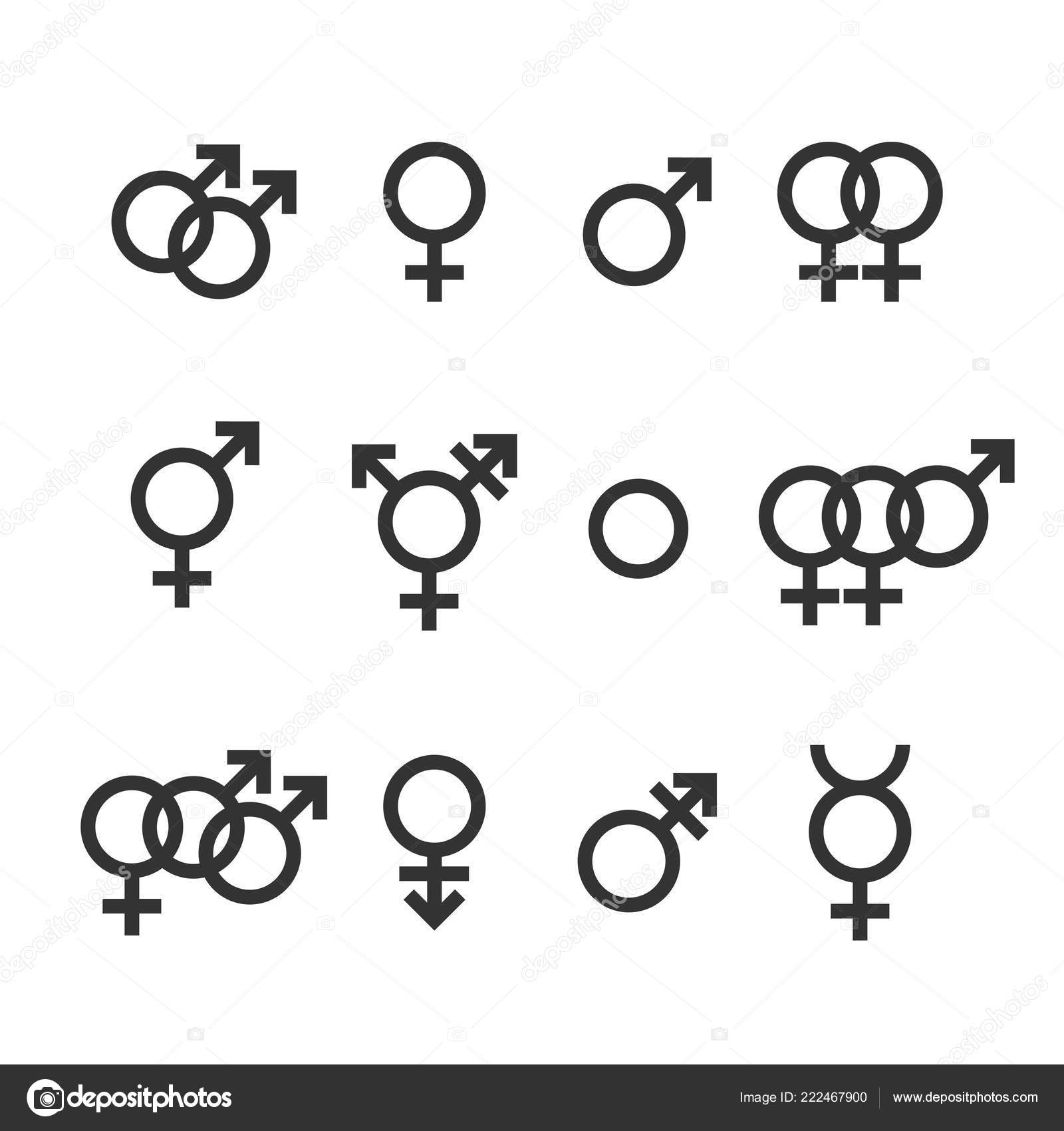 性别图标 男同性恋 女同性恋变性者双性恋符号向量平图库矢量图作者:© Citizen220487 222467900