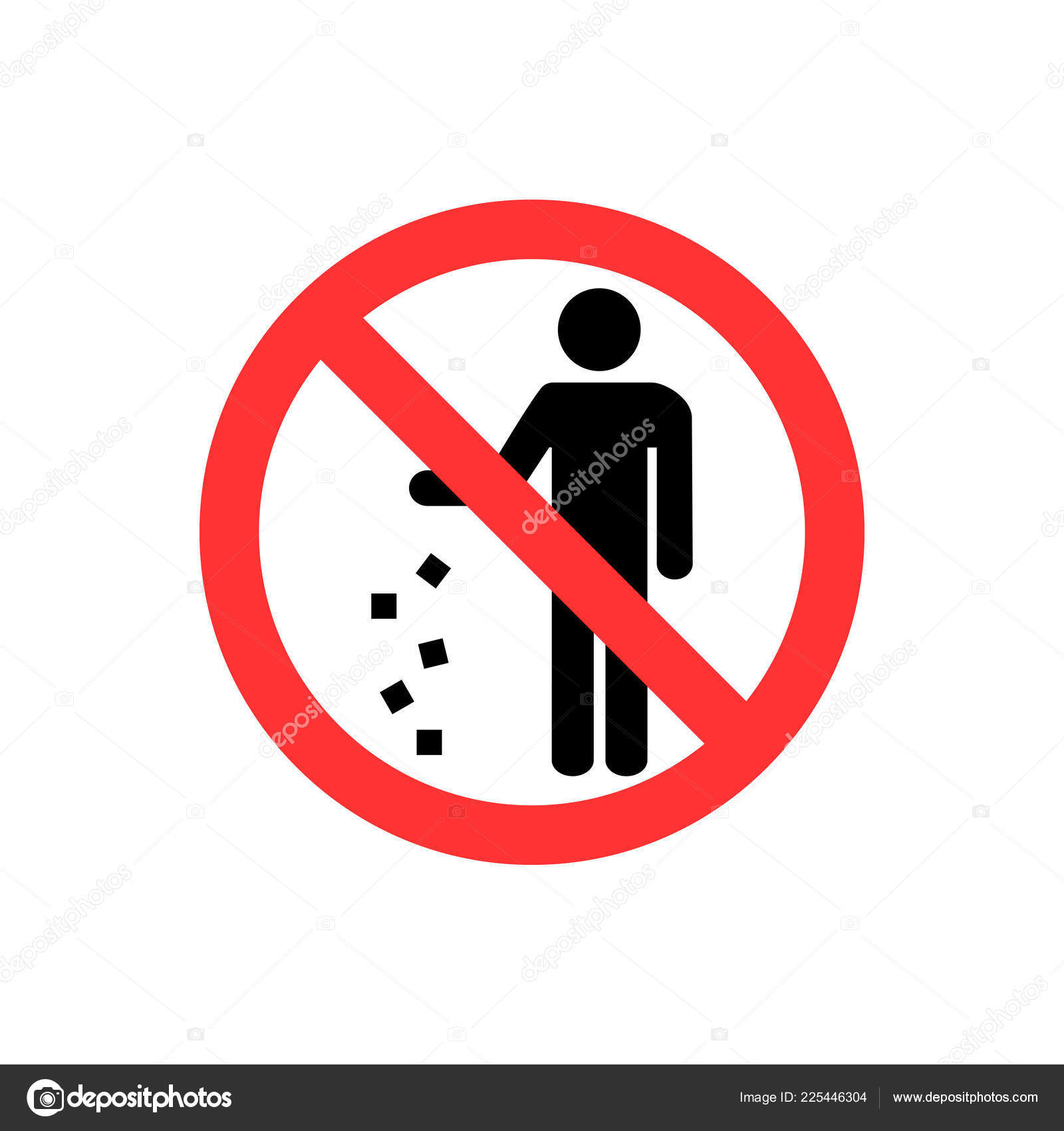 Garbage Symbol Litter Sign Trash Icon Sign Flat Vector Illustration ...