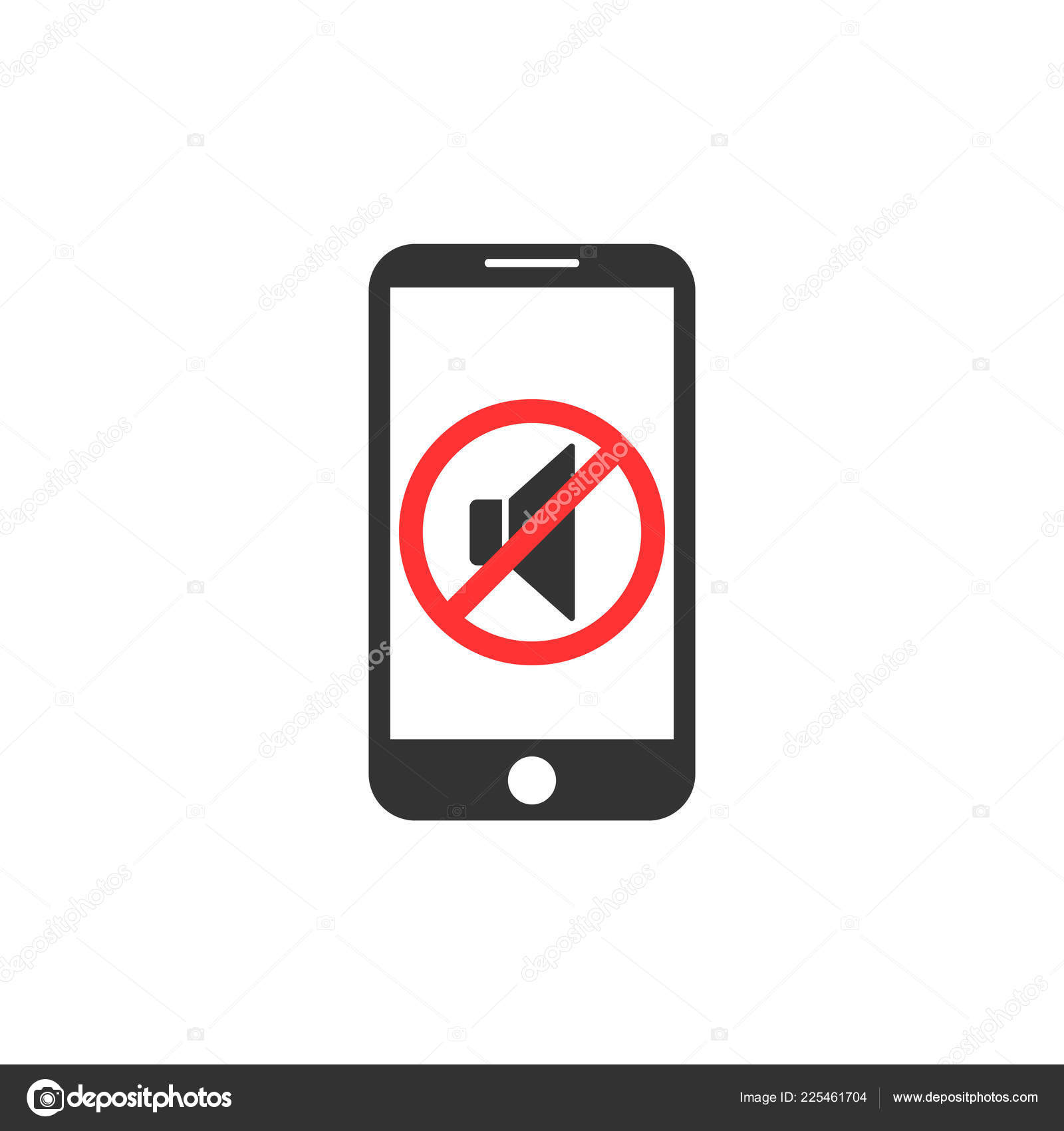 Silent Mode Smartphone Vibration Soundless Mode Speaker Icon Vector ...