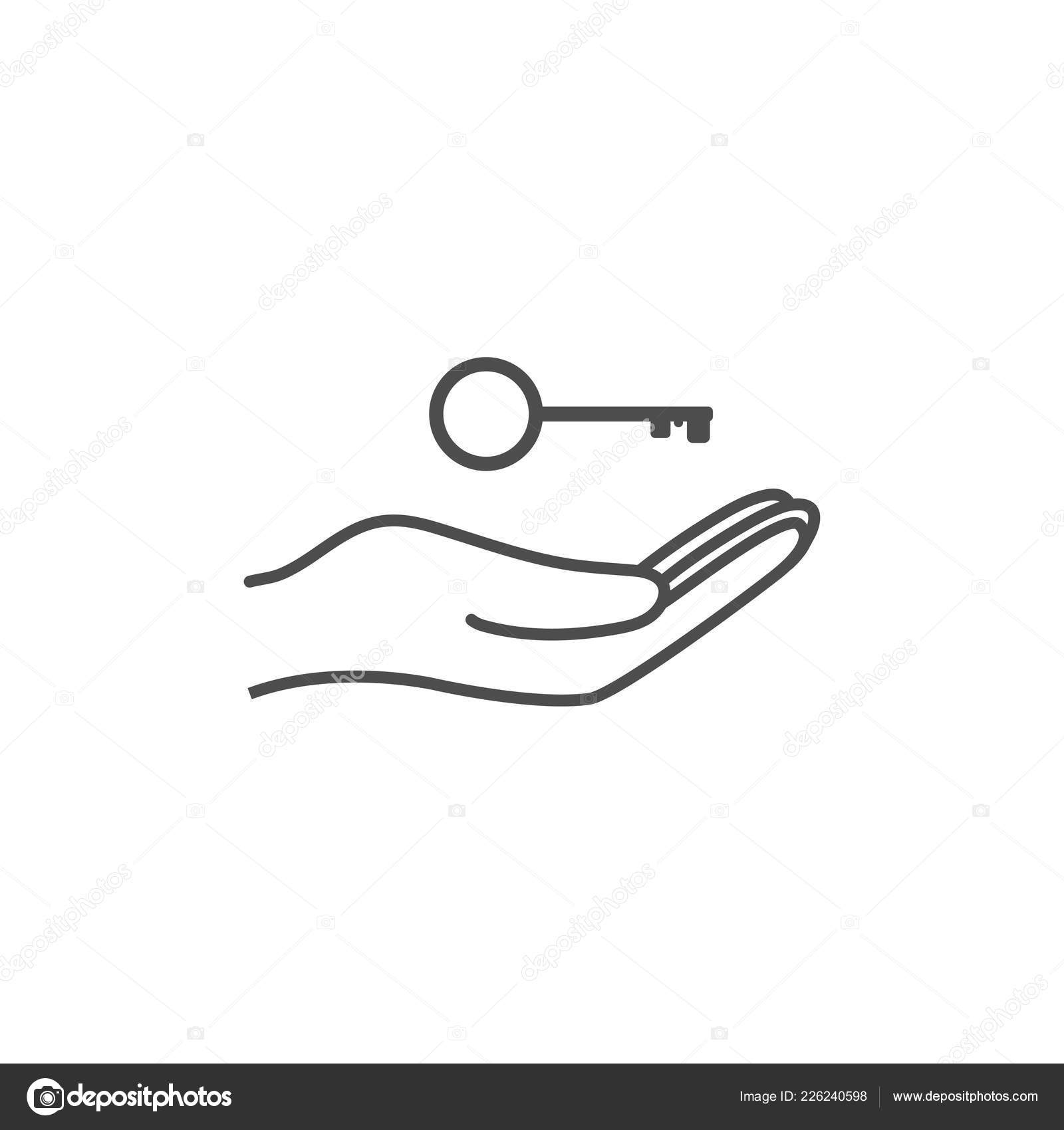 Open Hand Icon Key Icon Vector Illustration Flat Stock Vector Image by ...