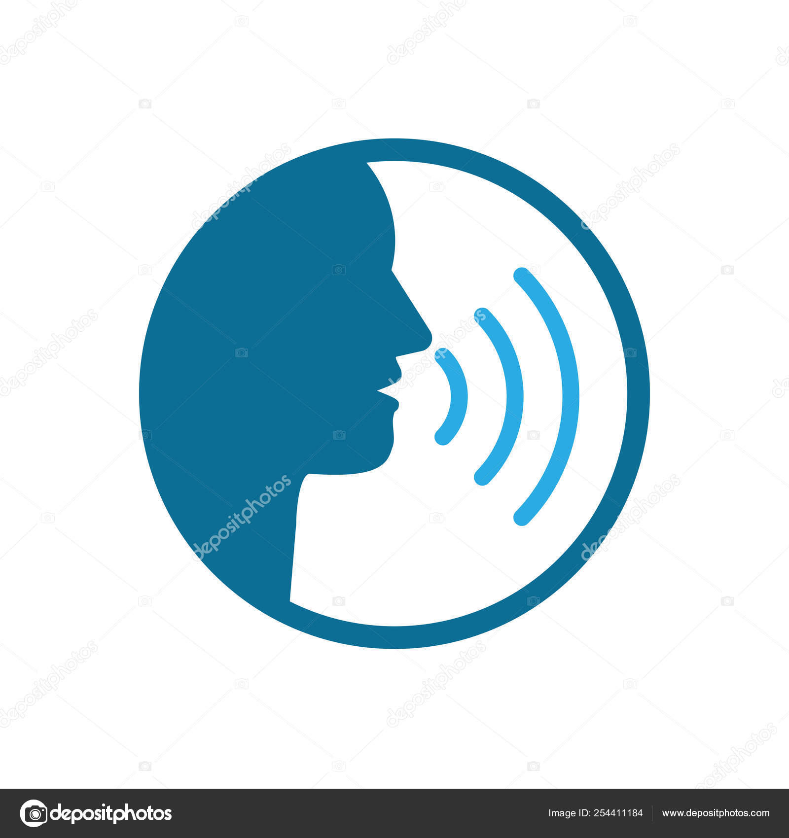 Head, talk, speaking icon. Vector illustration, flat design. — Stock ...
