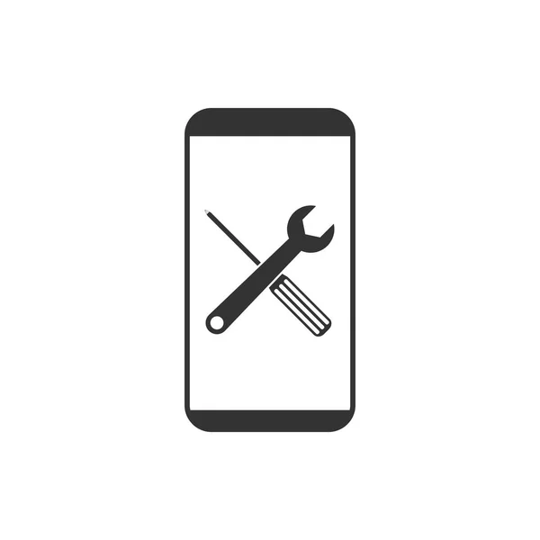 Repair, service, mobile phone icon. Vector illustration, flat design ...
