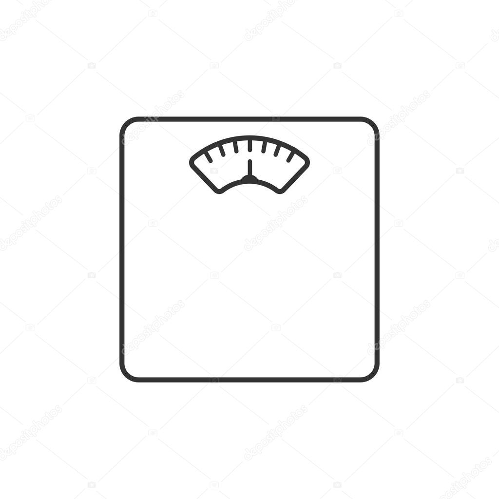 Icono de Básculas de Piso. Ilustración vectorial, diseño plano. 2023