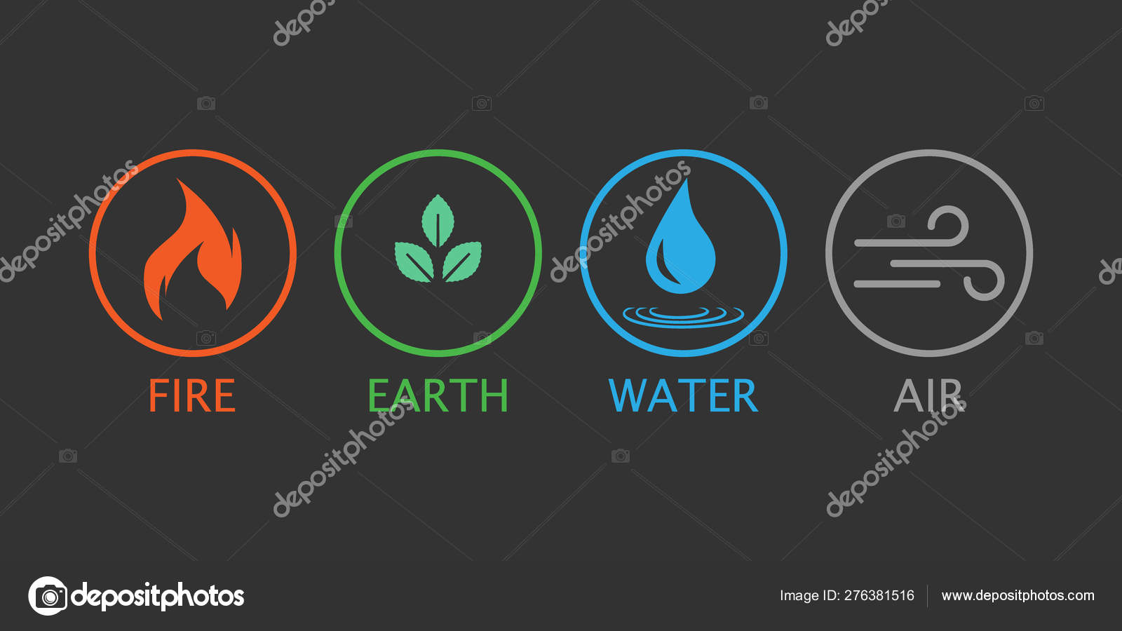 Four elements symbol. Vector illustration, flat design. Stock Vector ...