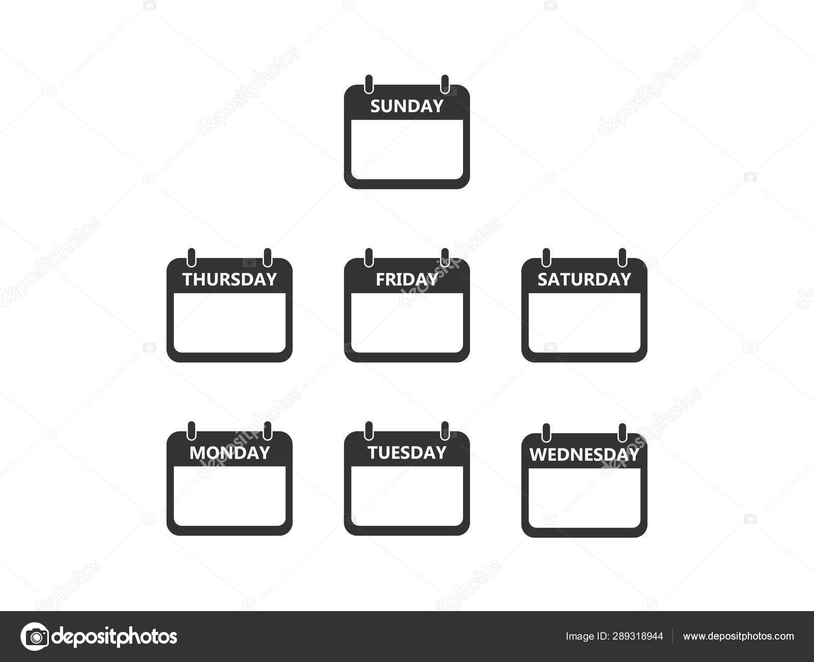 Days of the week icon. Vector illustration, flat design. Stock Vector ...