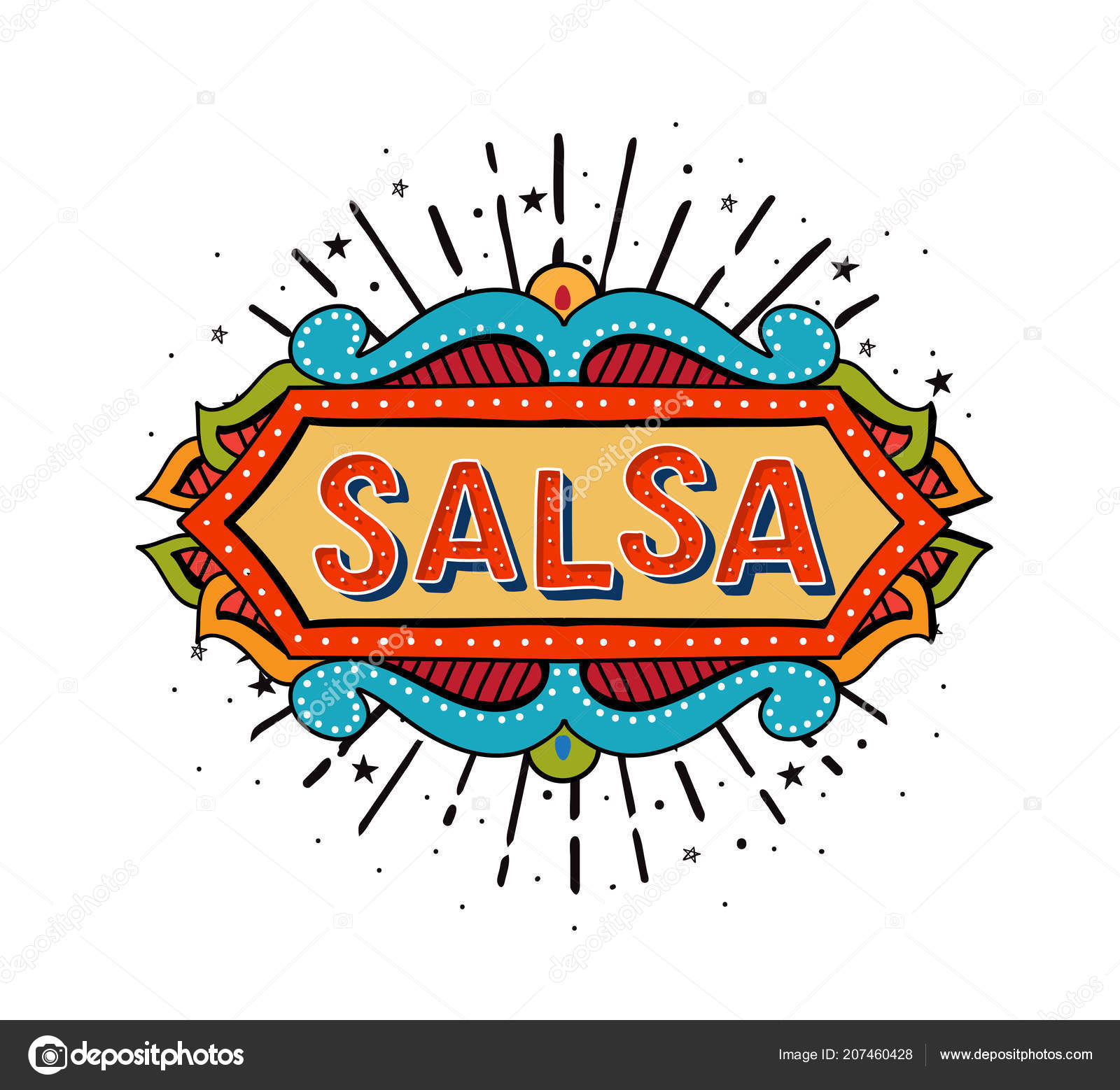 Salsa party vector logotype — Stock Vector © cuppuccino #207460428