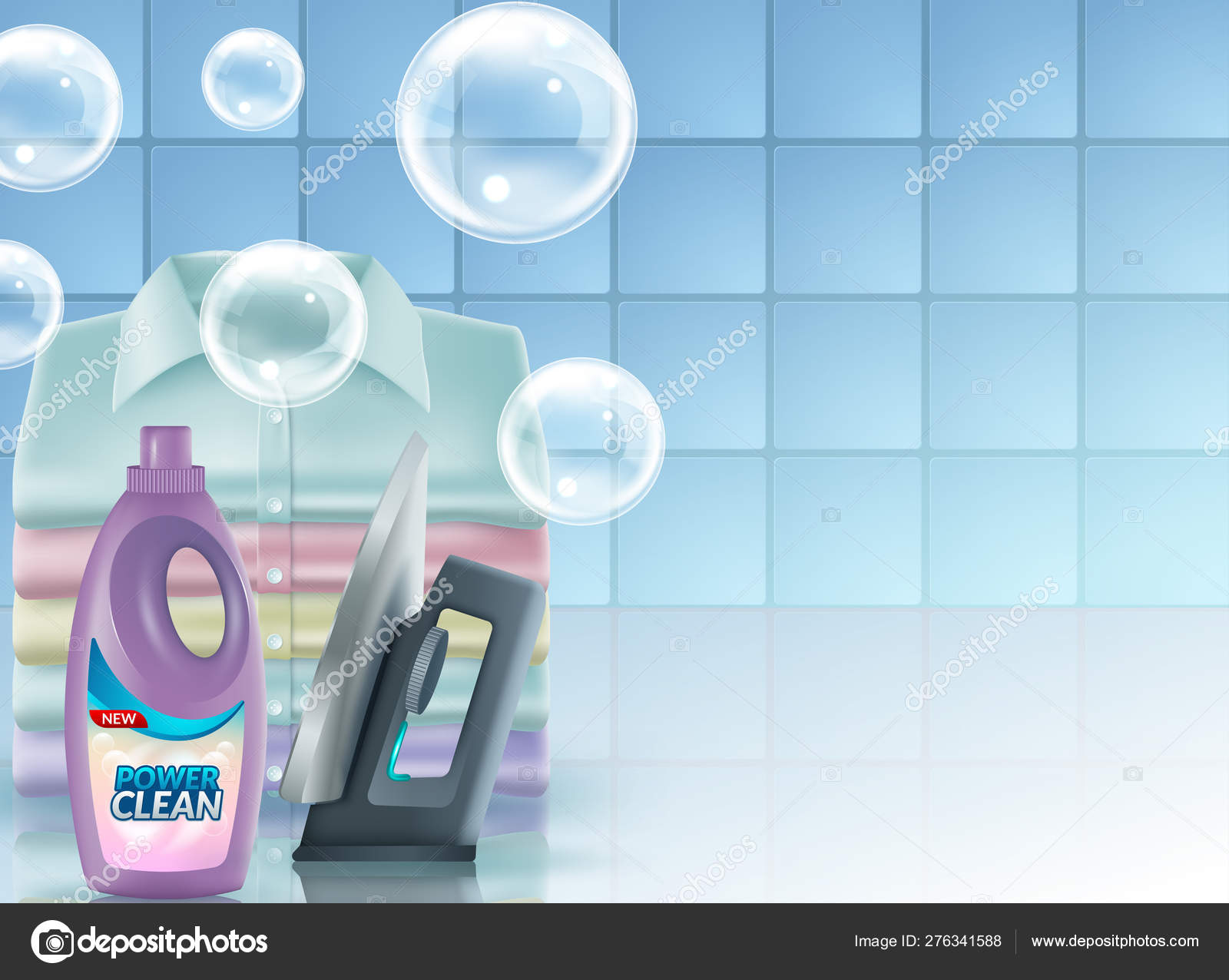 Vector realistic promo banner of washing powder, poster for advertising ...