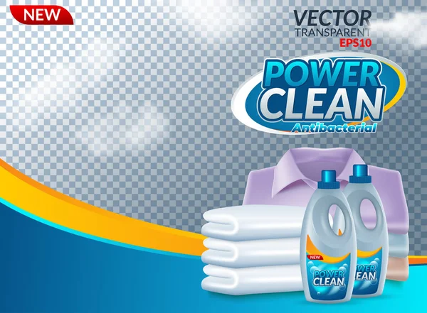 Powder laundry detergent advertising poster. Vector realistic ...