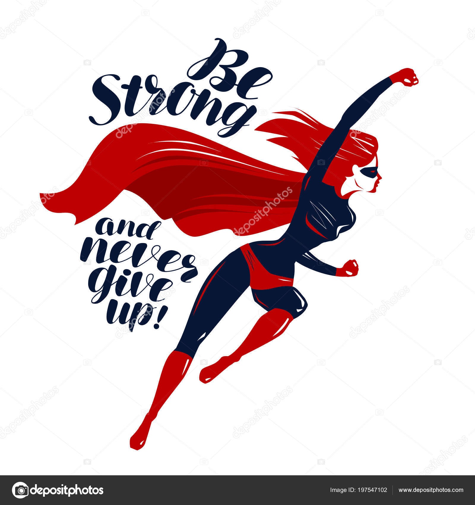 Superhero Flight Typographic Design Lettering Vector Illustration ...