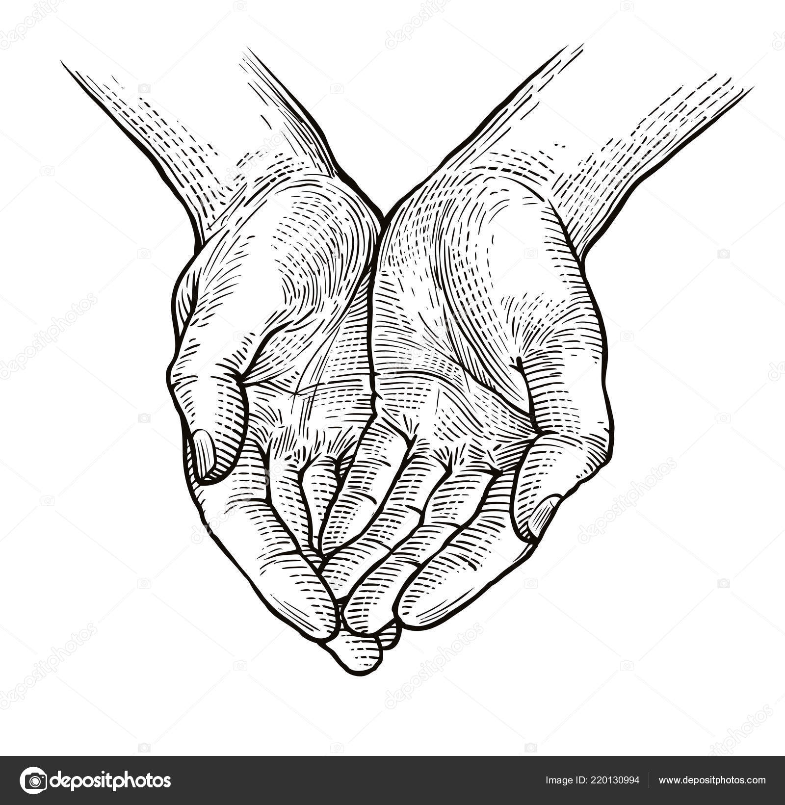 Folded Hands Drawing