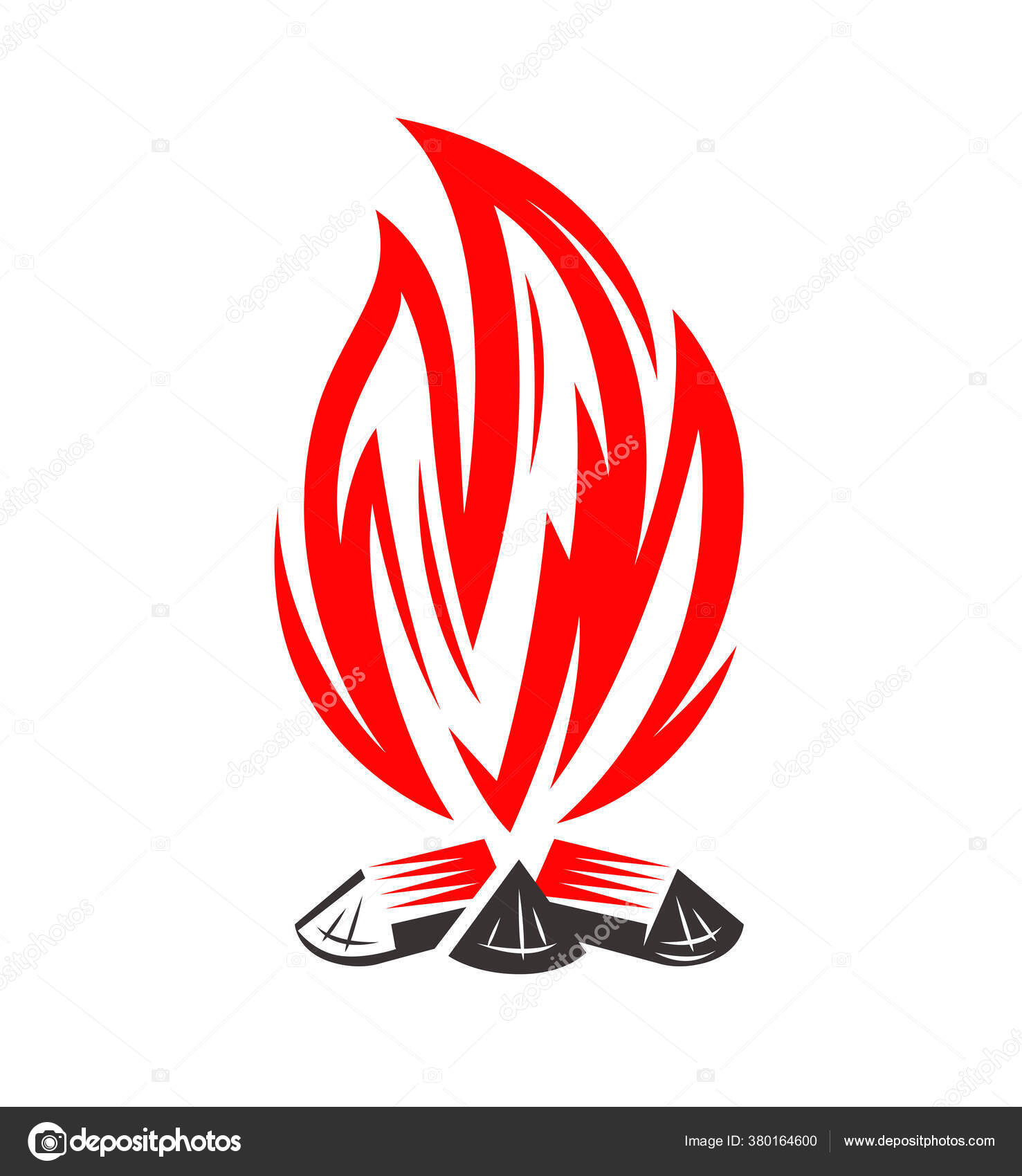 Simbol Api Unggun Atau Ikon Api Api Api Unggun Vektor Vektor Stok oleh ...